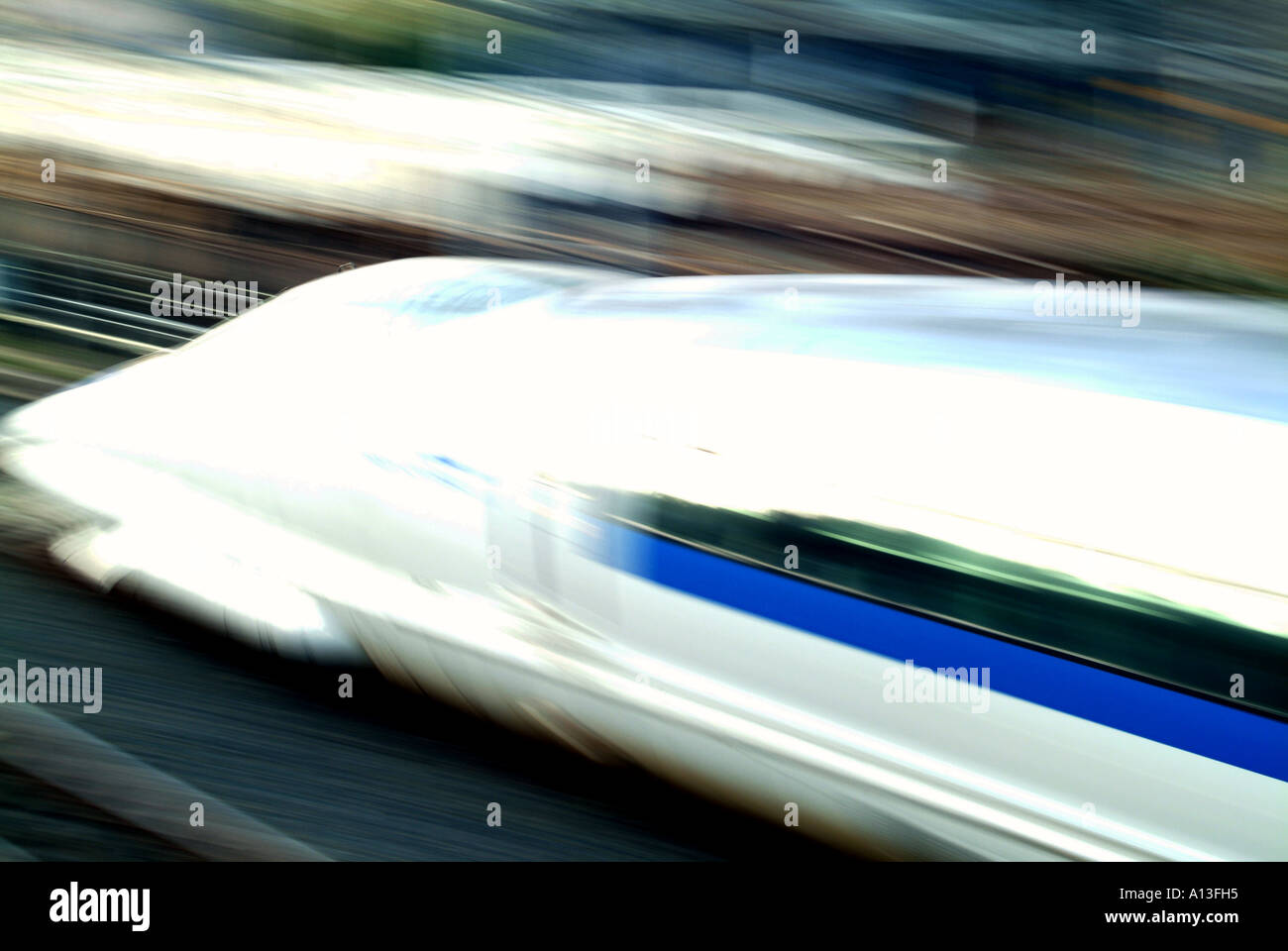 Shinkansen at speed image Kyoto Japan Stock Photo - Alamy