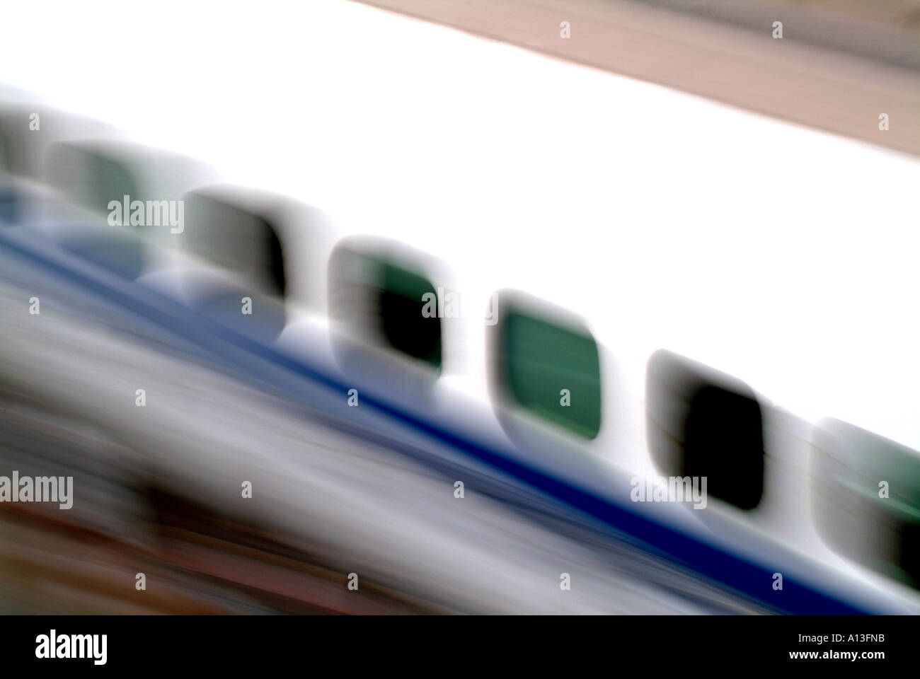 Shinkansen at speed image Kyoto Japan Stock Photo - Alamy