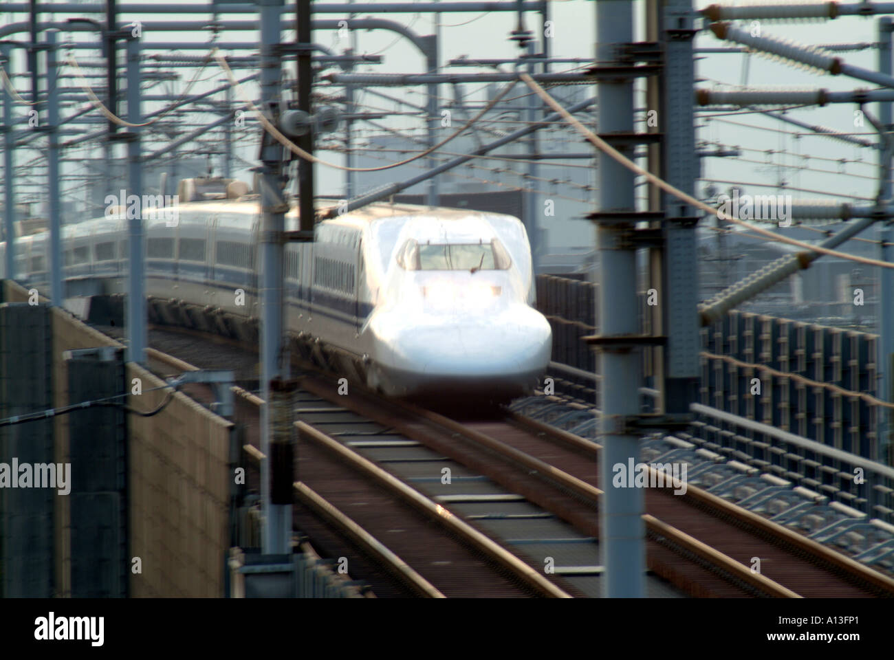 Shinkansen at speed image Kyoto Japan Stock Photo - Alamy
