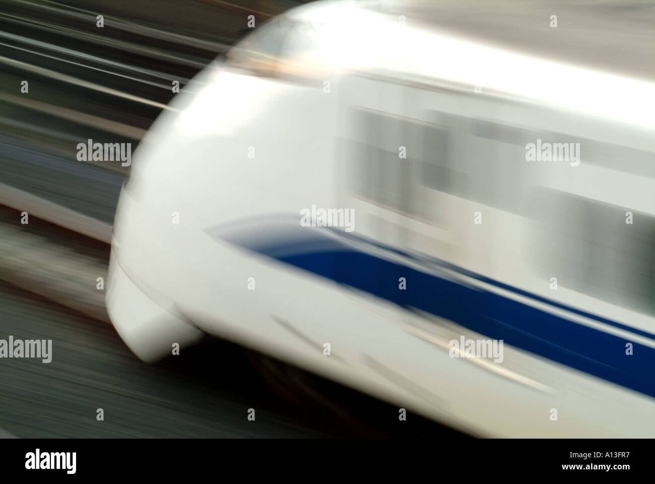 Shinkansen at speed image Kyoto Japan Stock Photo - Alamy