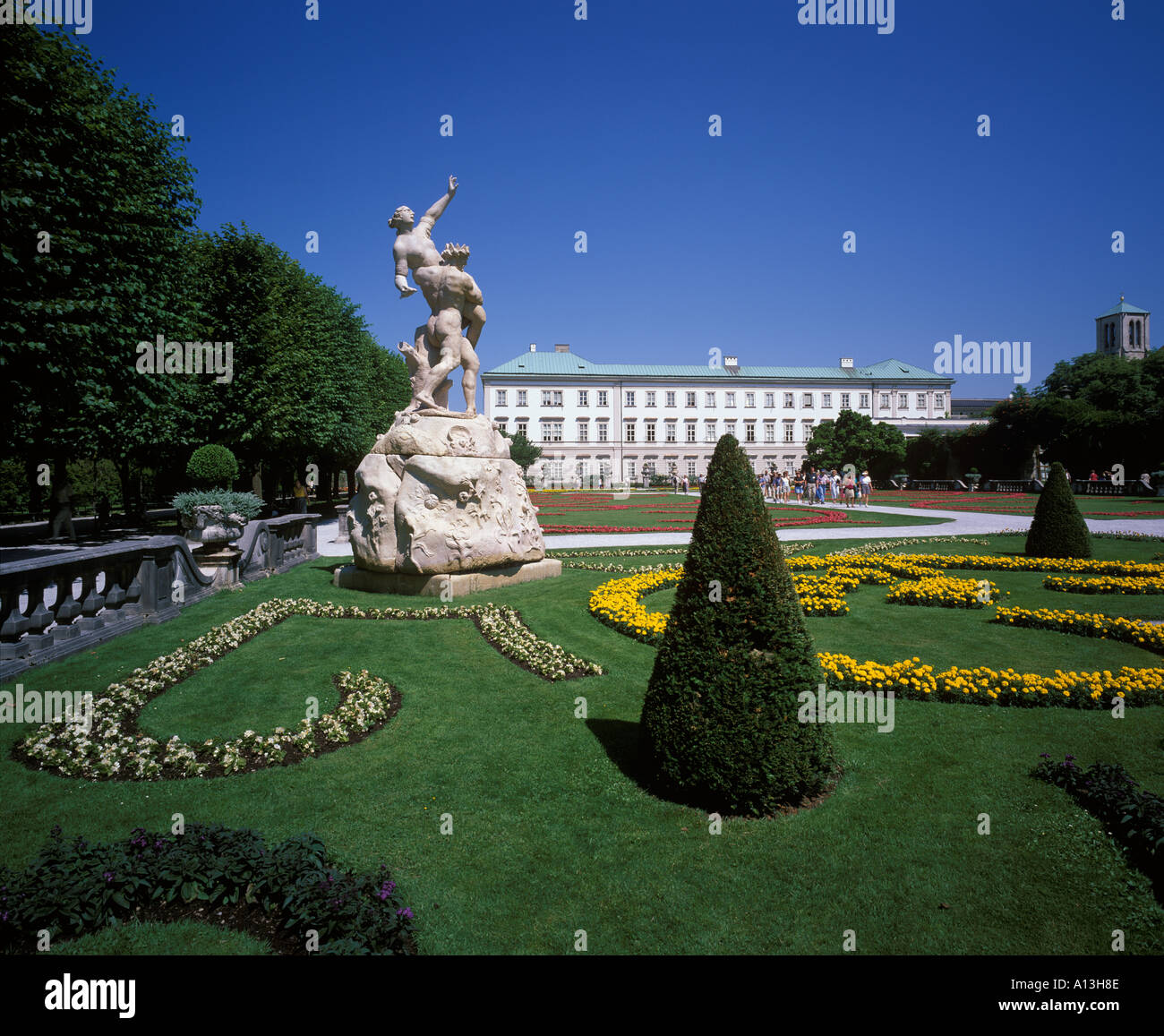 Mirabell Gardens and Mirabell Palace in Salzburg Austria Stock Photo ...