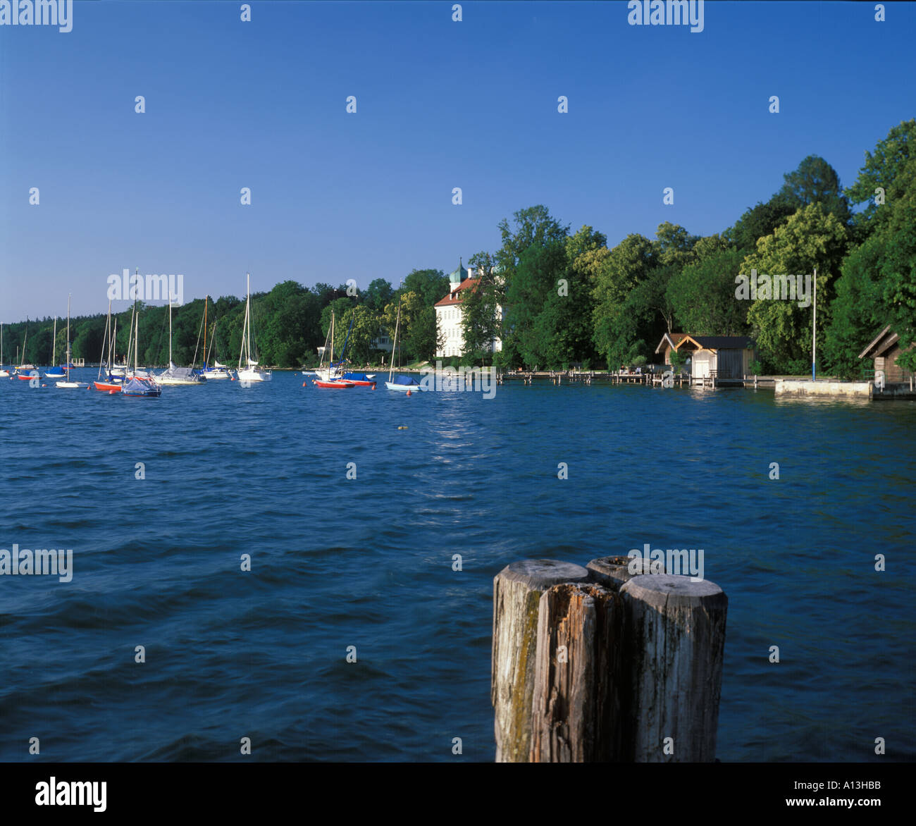 lake Starnberger See Pocci Palace Ammerland Upper Bavaria Germany Stock Photo - Alamy