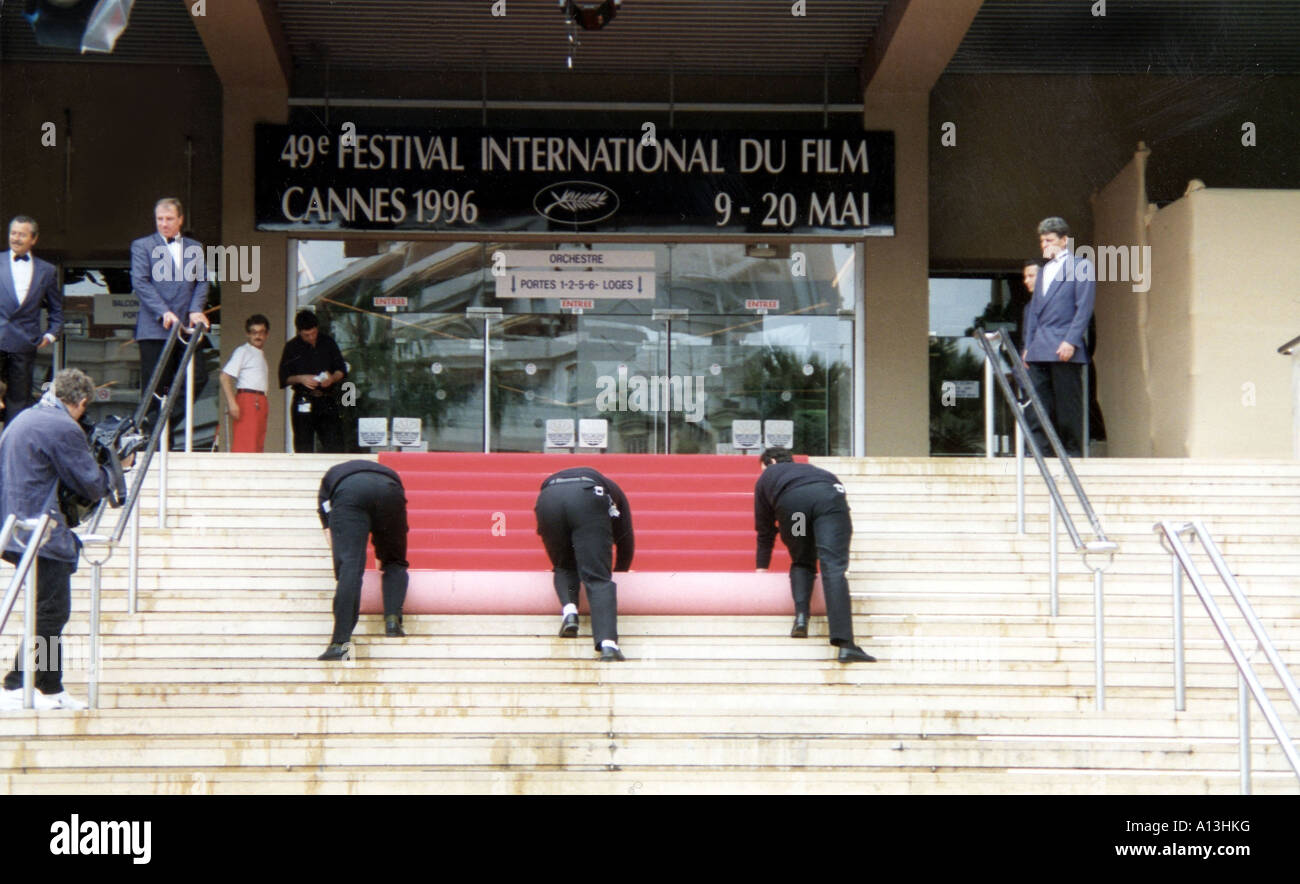 Cannes festival Palace Red carpet installation on Palace s stairs 1996 ...
