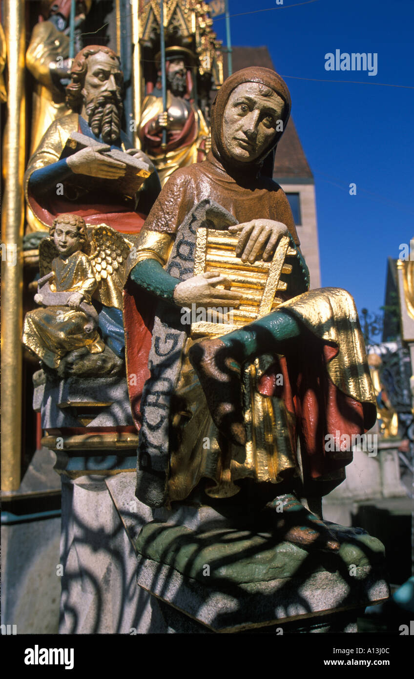 Schoener Brunnen The Beautiful Fountain Hauptmarkt Nuernberg Bavaria ...