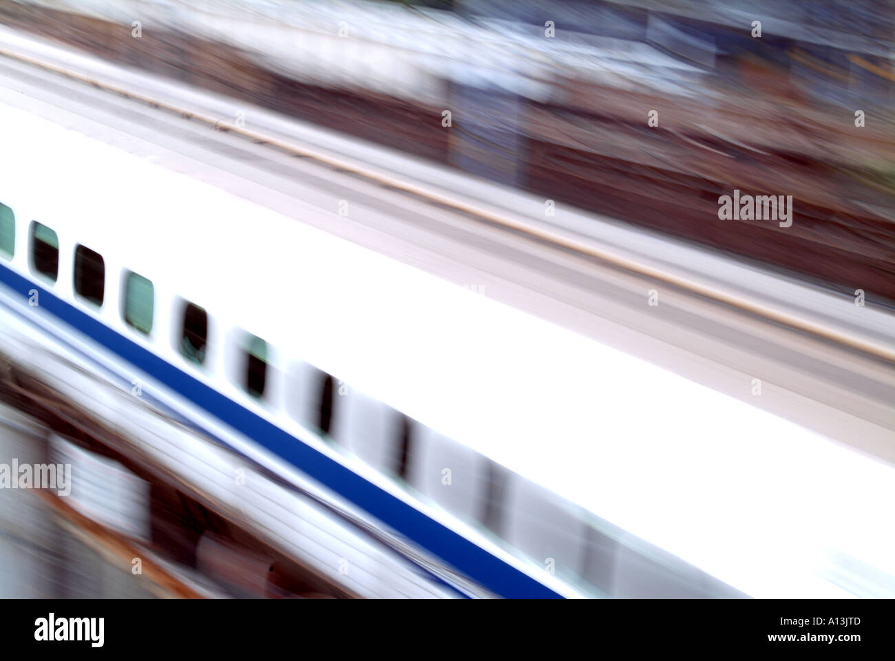 Shinkansen at speed image Kyoto Japan Stock Photo - Alamy