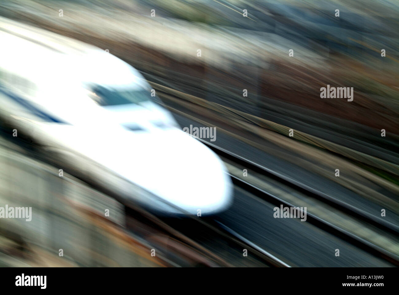 Shinkansen at speed image Kyoto Japan Stock Photo - Alamy