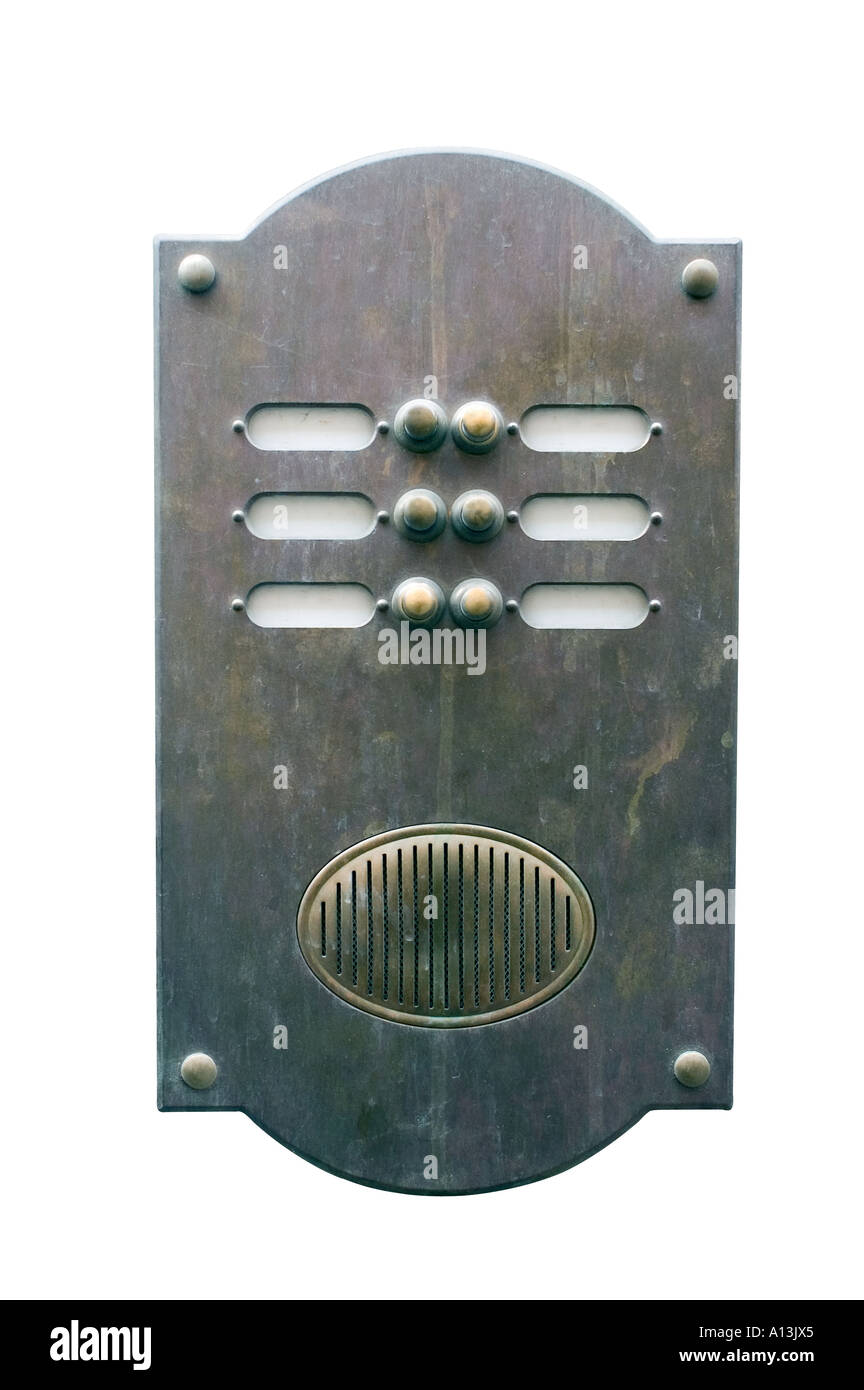 entry intercom on white background Stock Photo - Alamy