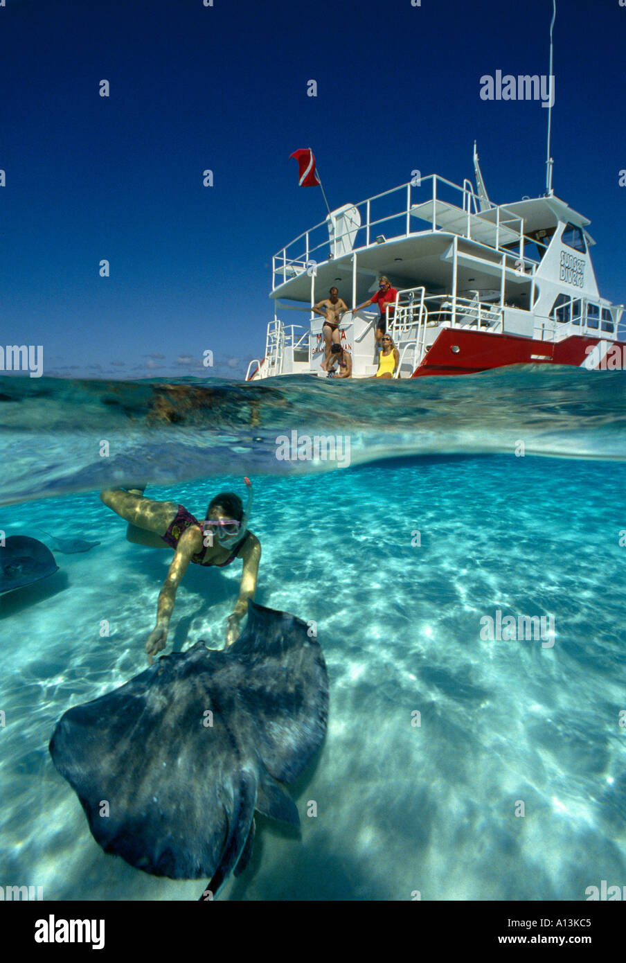 Manta ray under boat hi-res stock photography and images - Alamy