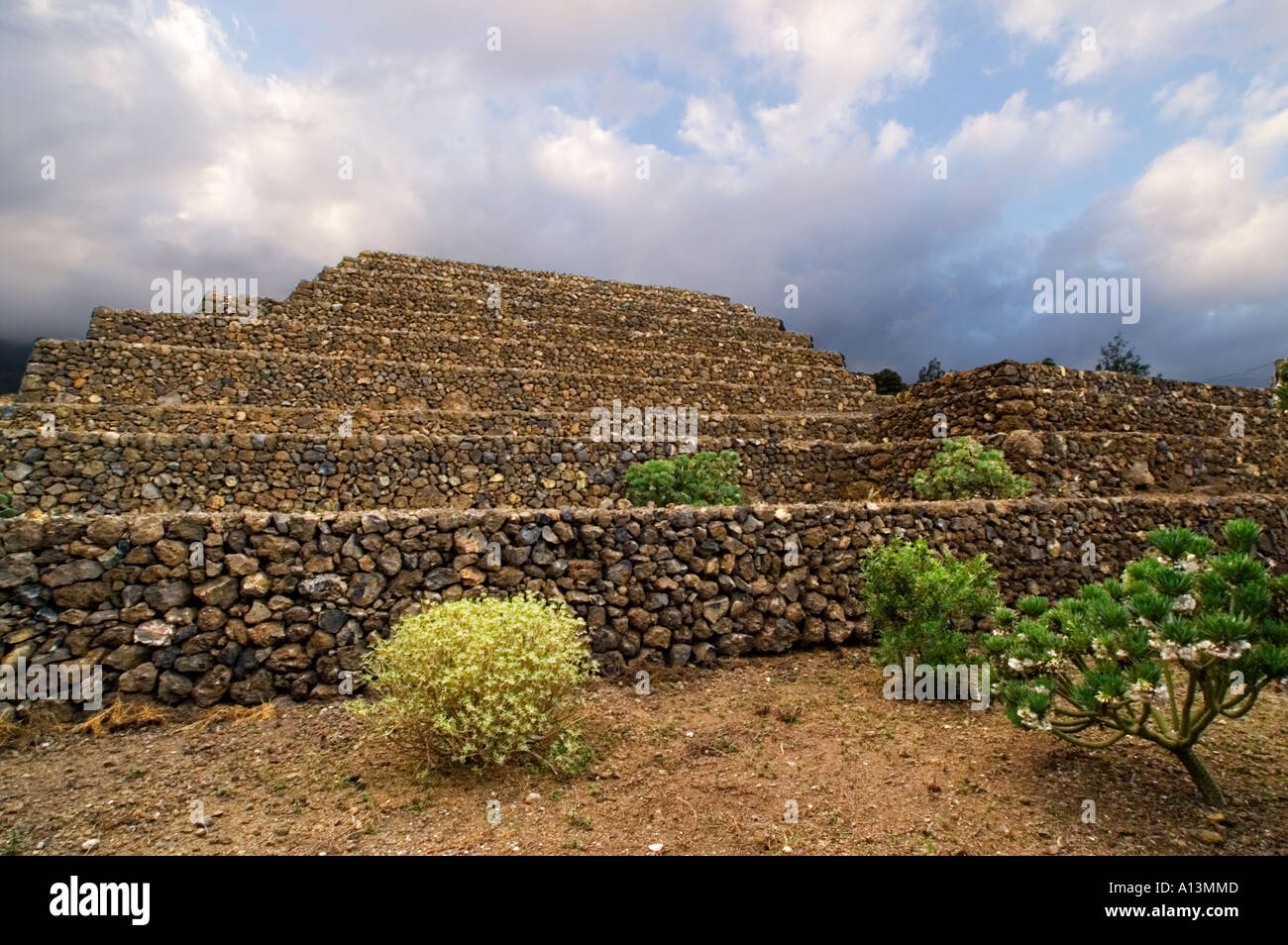 Aboriginal Guanche culture prehistoric pyramids at Guimar Tenerife ...