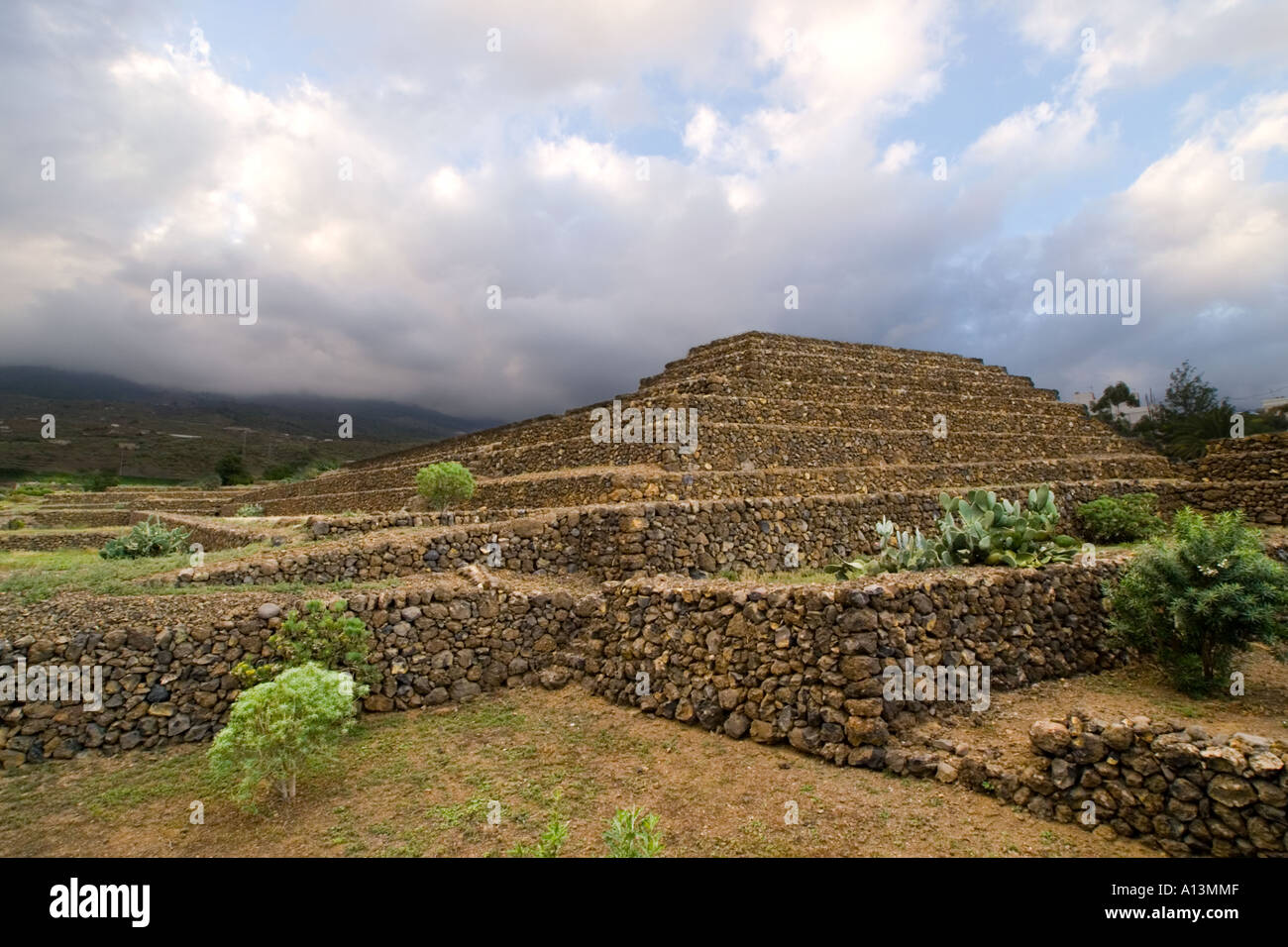 Aboriginal Guanche culture prehistoric pyramids at Guimar Tenerife ...