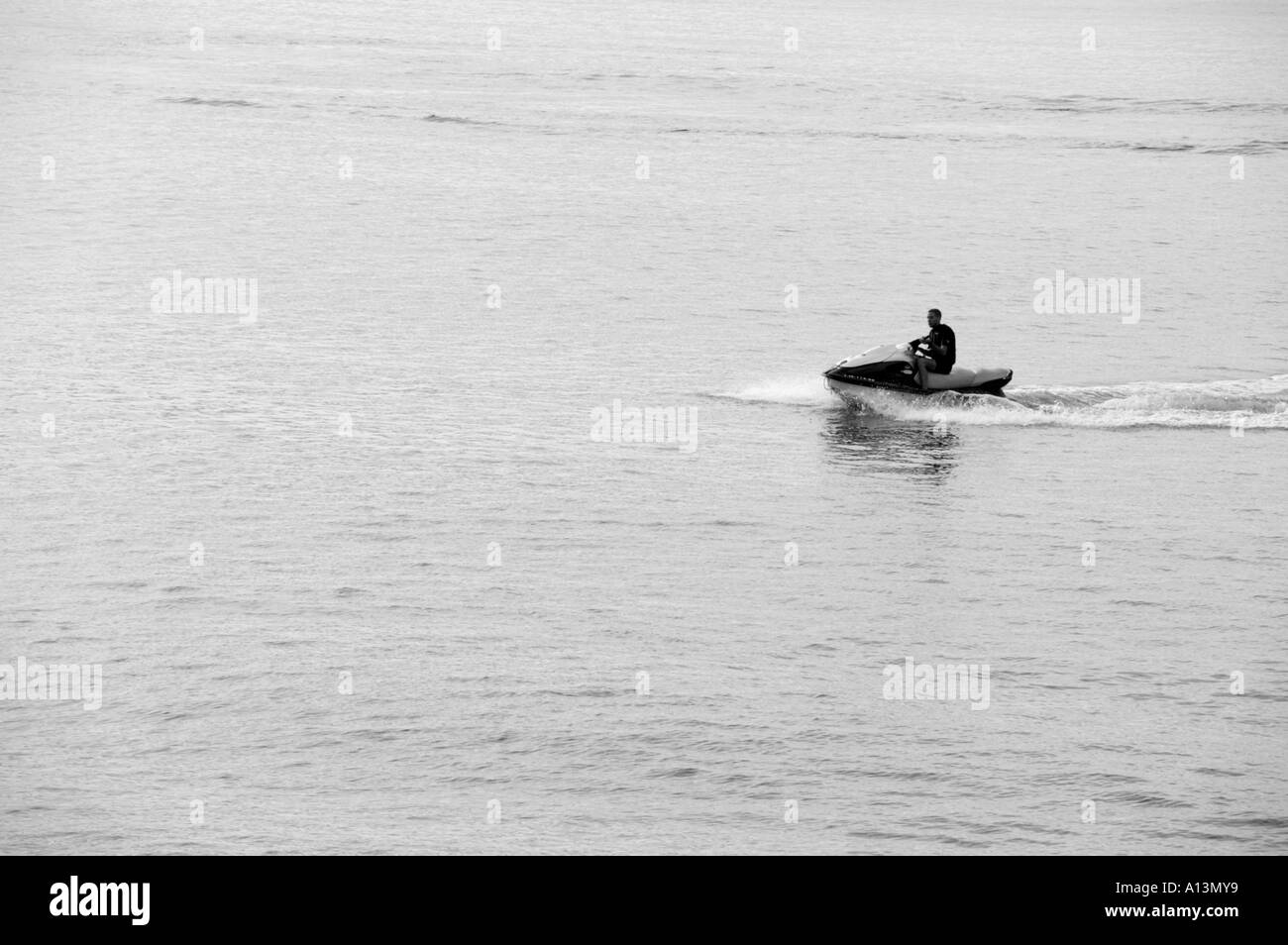 Jet ski at sea Black and White Stock Photos & Images - Alamy