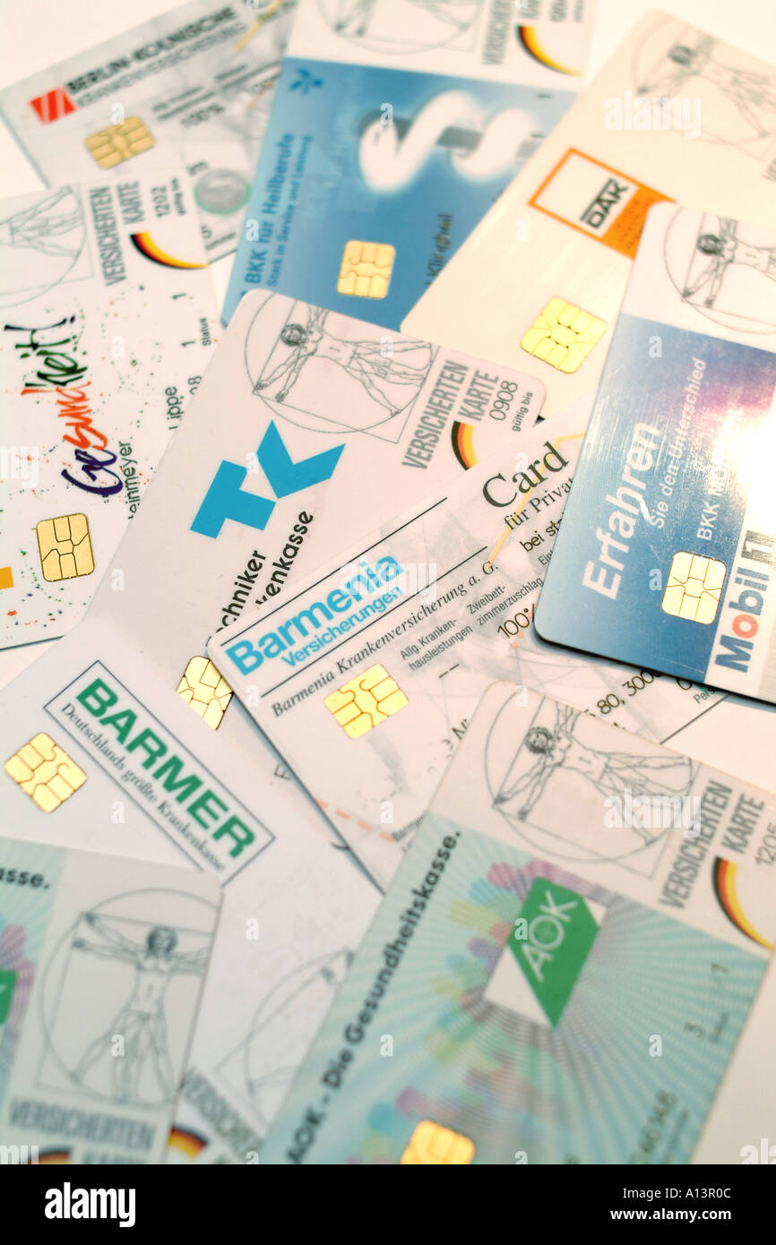 health insurance smart cards Stock Photo - Alamy