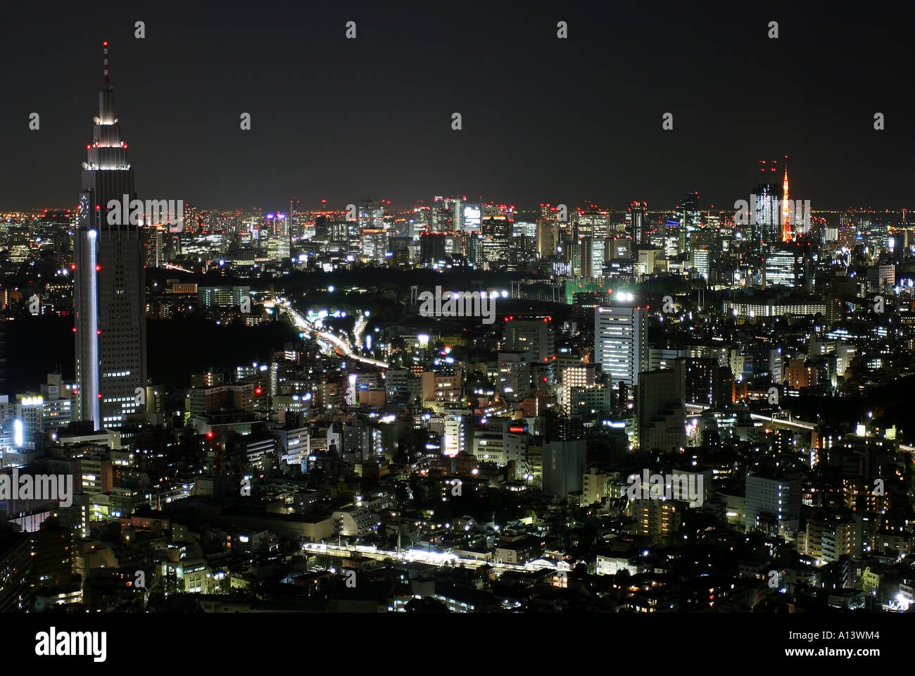 Tokyo skyline lights at night taken from a skyscraper Stock Photo - Alamy