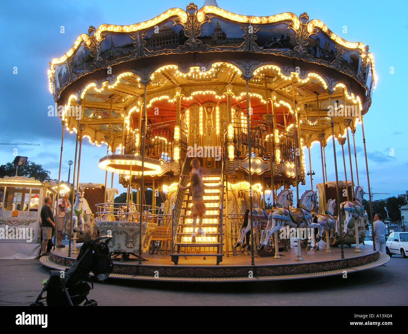 Desktop Wallpaper Carousel Paris Paris Eiffel Tower Statue Louvre