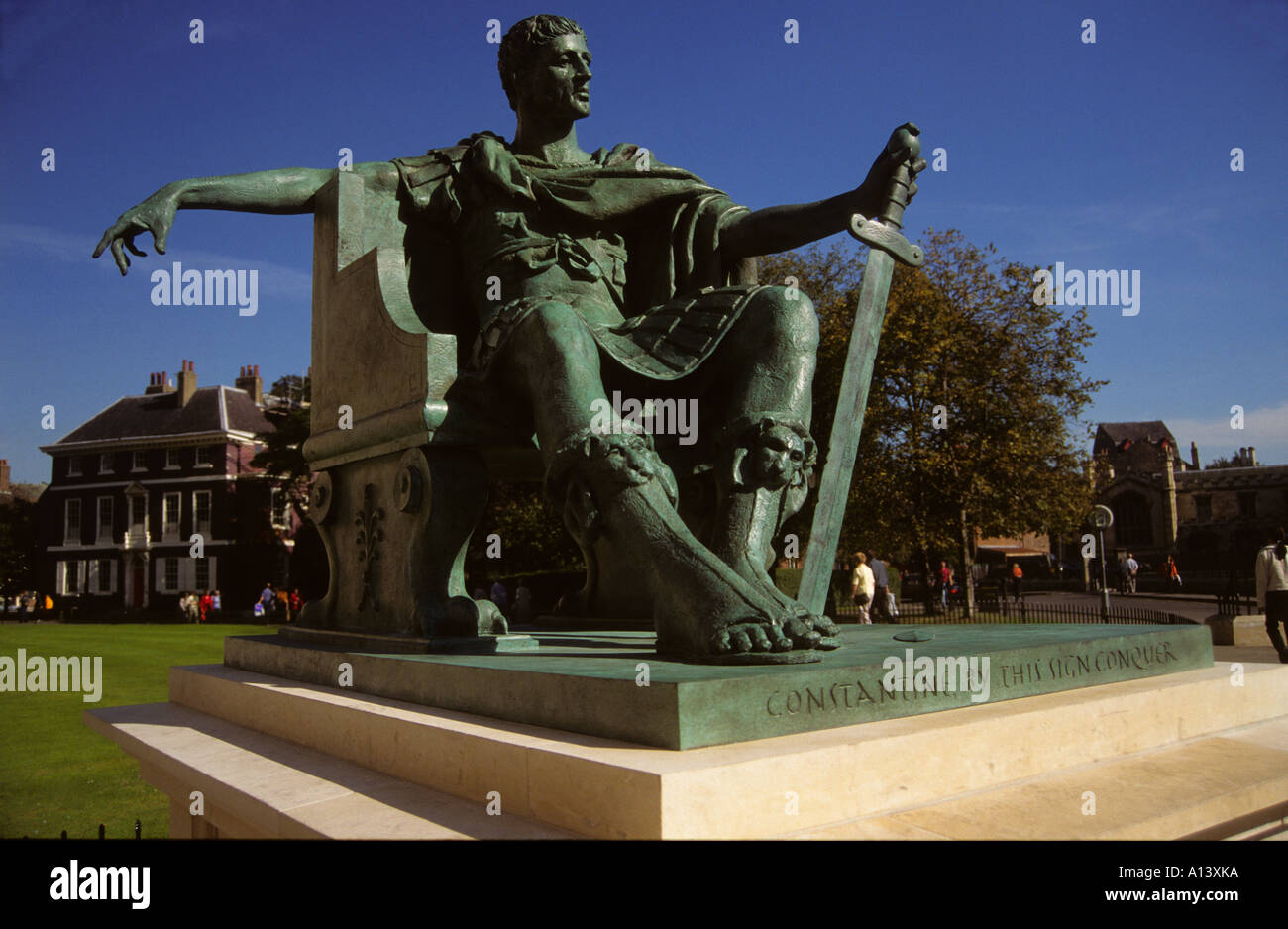 Constantine the Great bronze statue outside South Transept of York ...