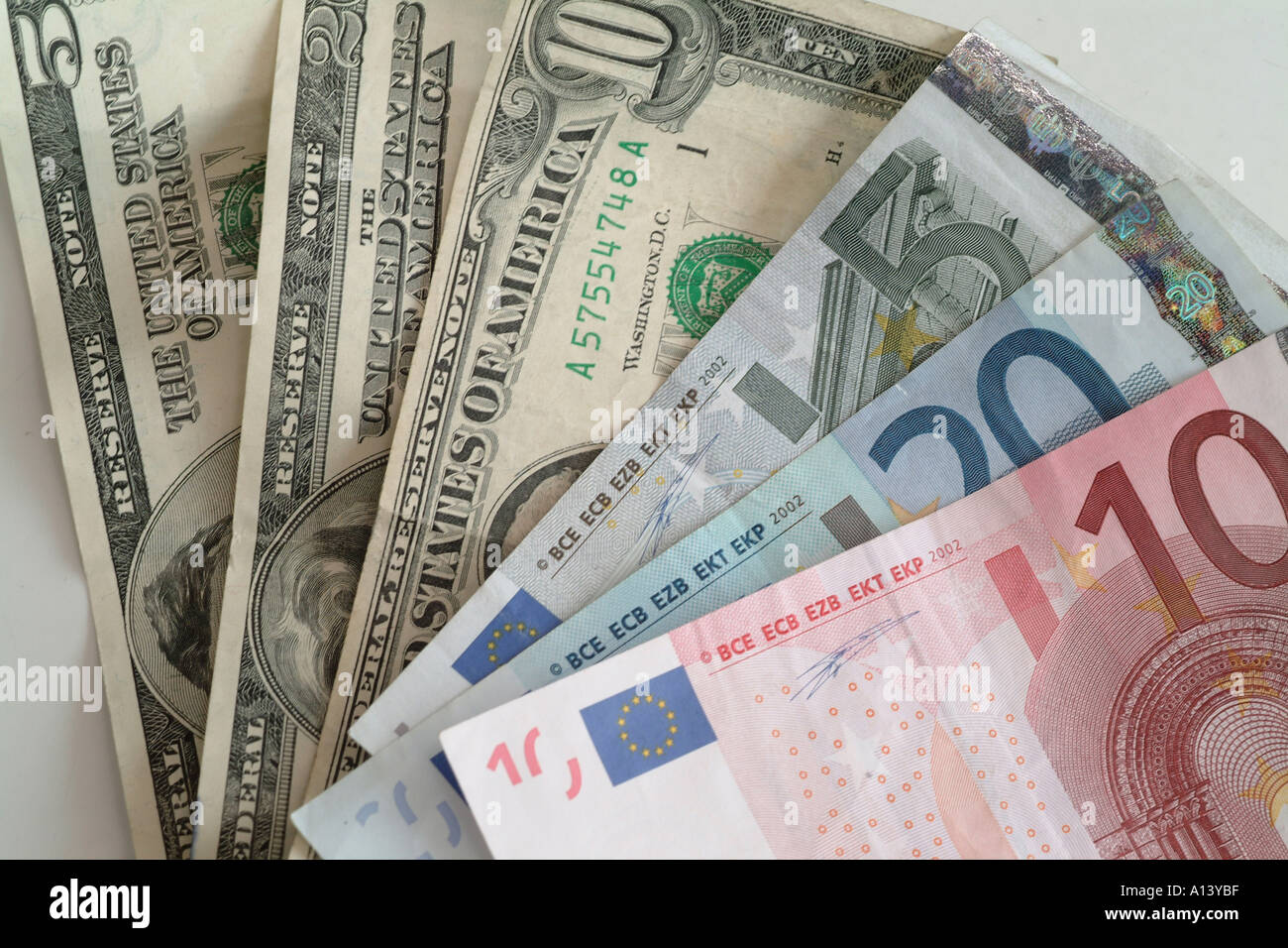 currency bank note euro und dollar Stock Photo - Alamy