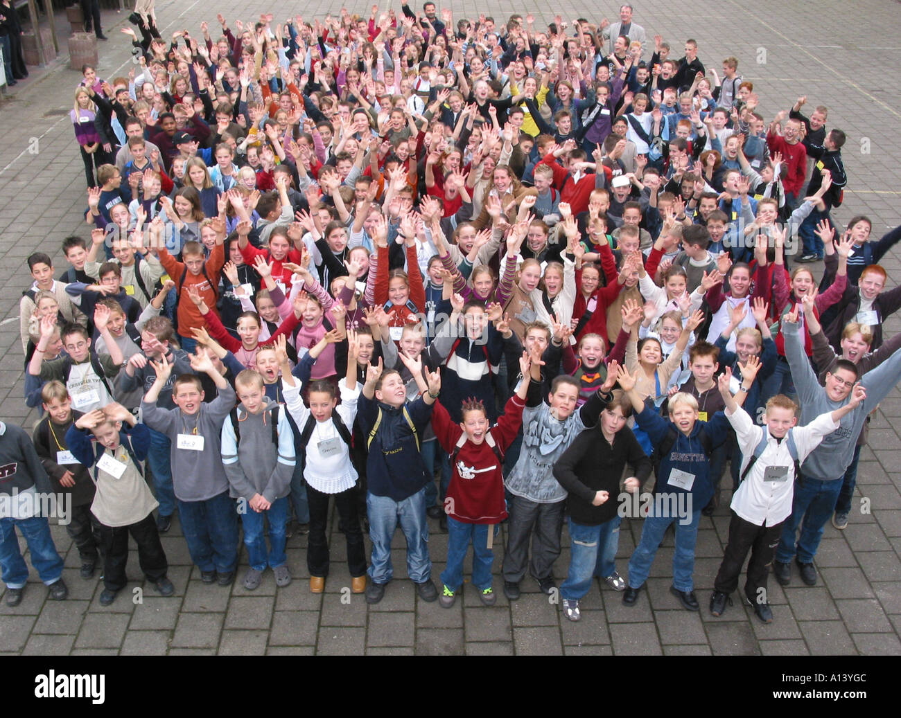School kids class shouting hi-res stock photography and images - Alamy