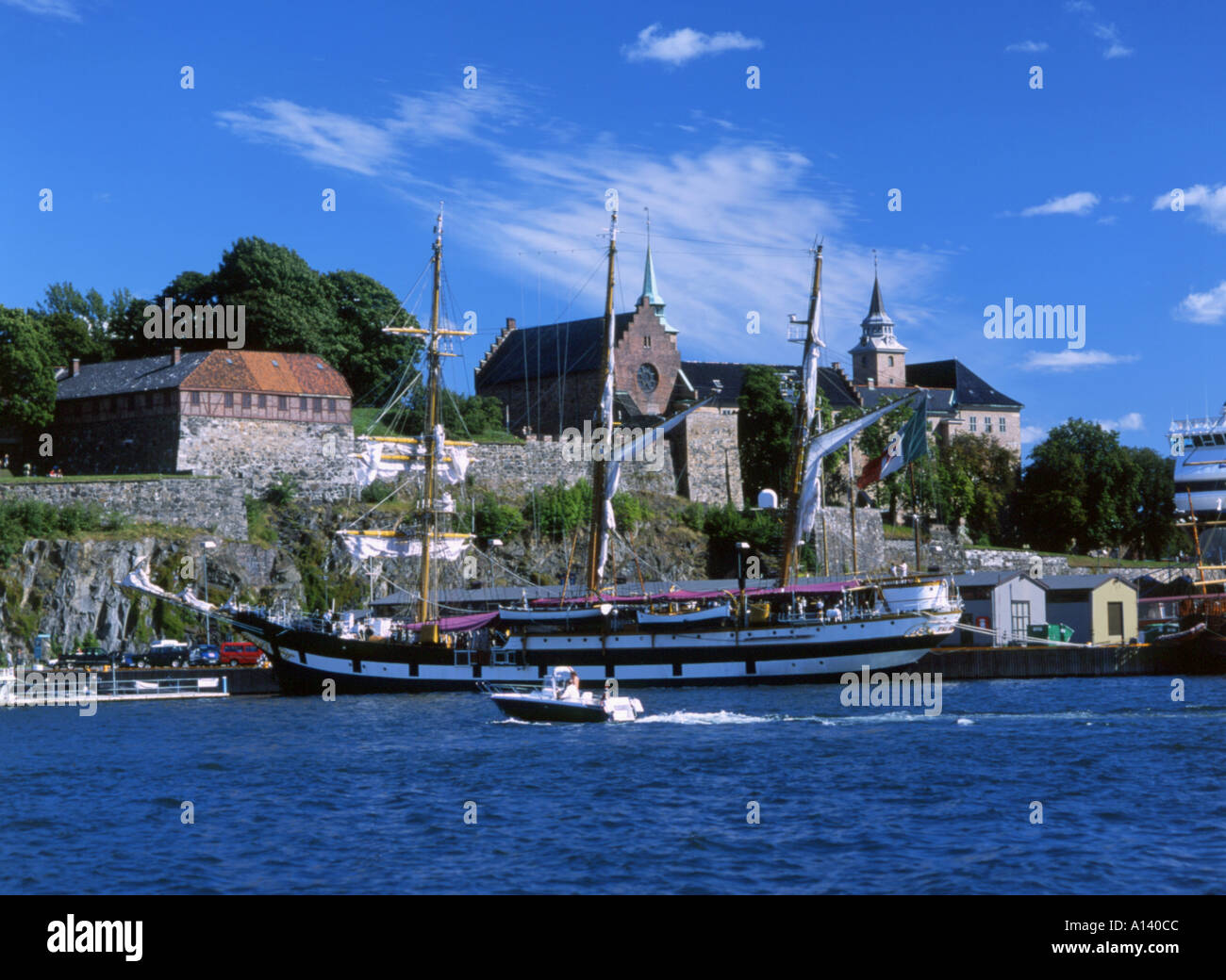 Norway Oslo Harbour Akershus fort Stock Photo - Alamy