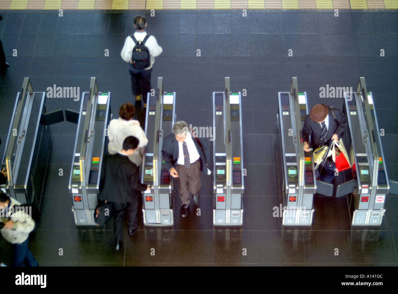 Ticket barriers at Kyoto railway station Kyoto Japan Stock Photo - Alamy