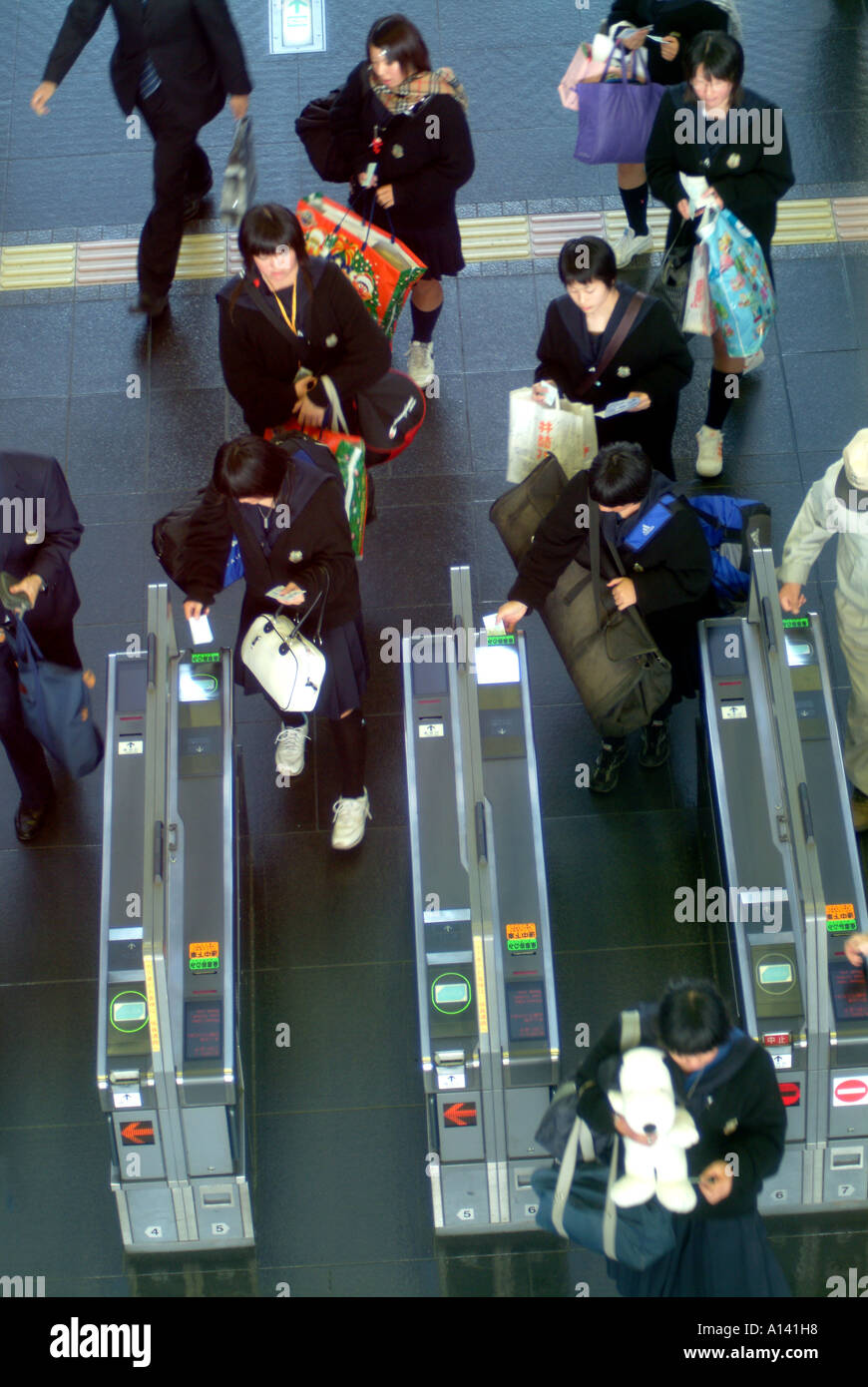 Ticket barriers at Kyoto railway station Kyoto Japan Stock Photo - Alamy