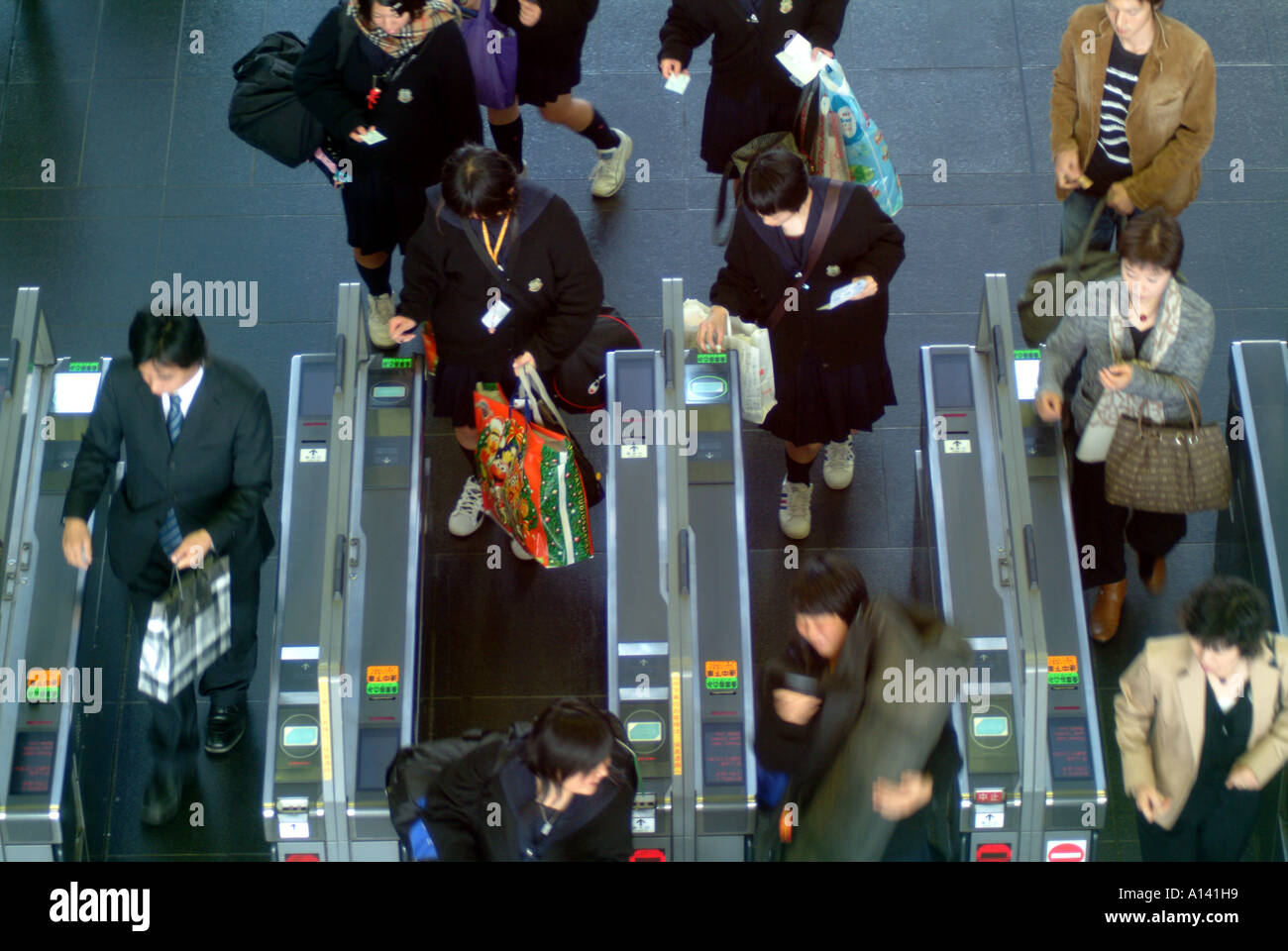 Ticket barriers at Kyoto railway station Kyoto Japan Stock Photo - Alamy