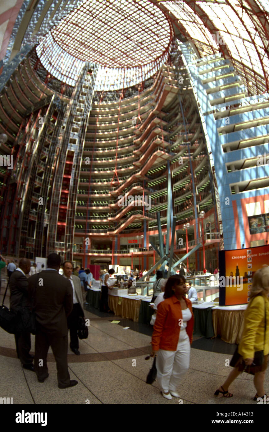Atrium of the State of Illinois Building in Chicago Stock Photo - Alamy