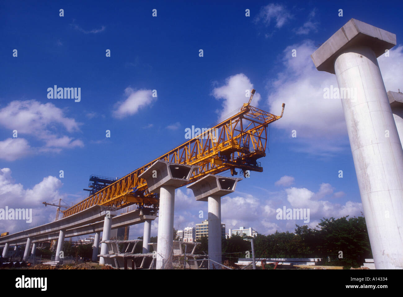 Construction in progress of elevated urban rapid transit train in San ...