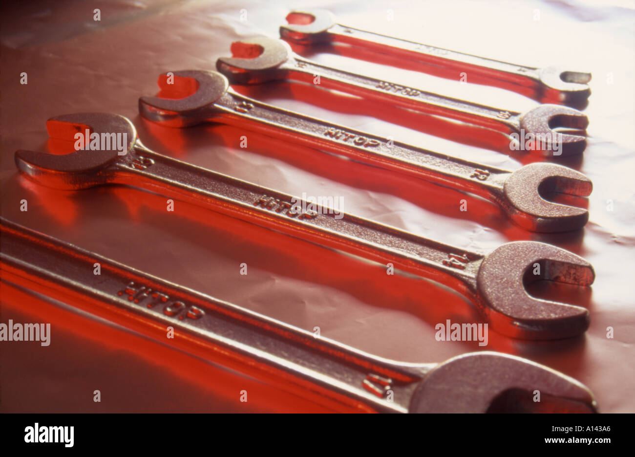 line of spanners Stock Photo - Alamy