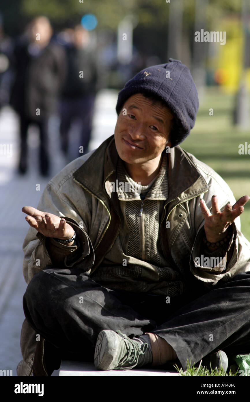 This homeless man is full of expressions in Beijing, China Stock Photo ...