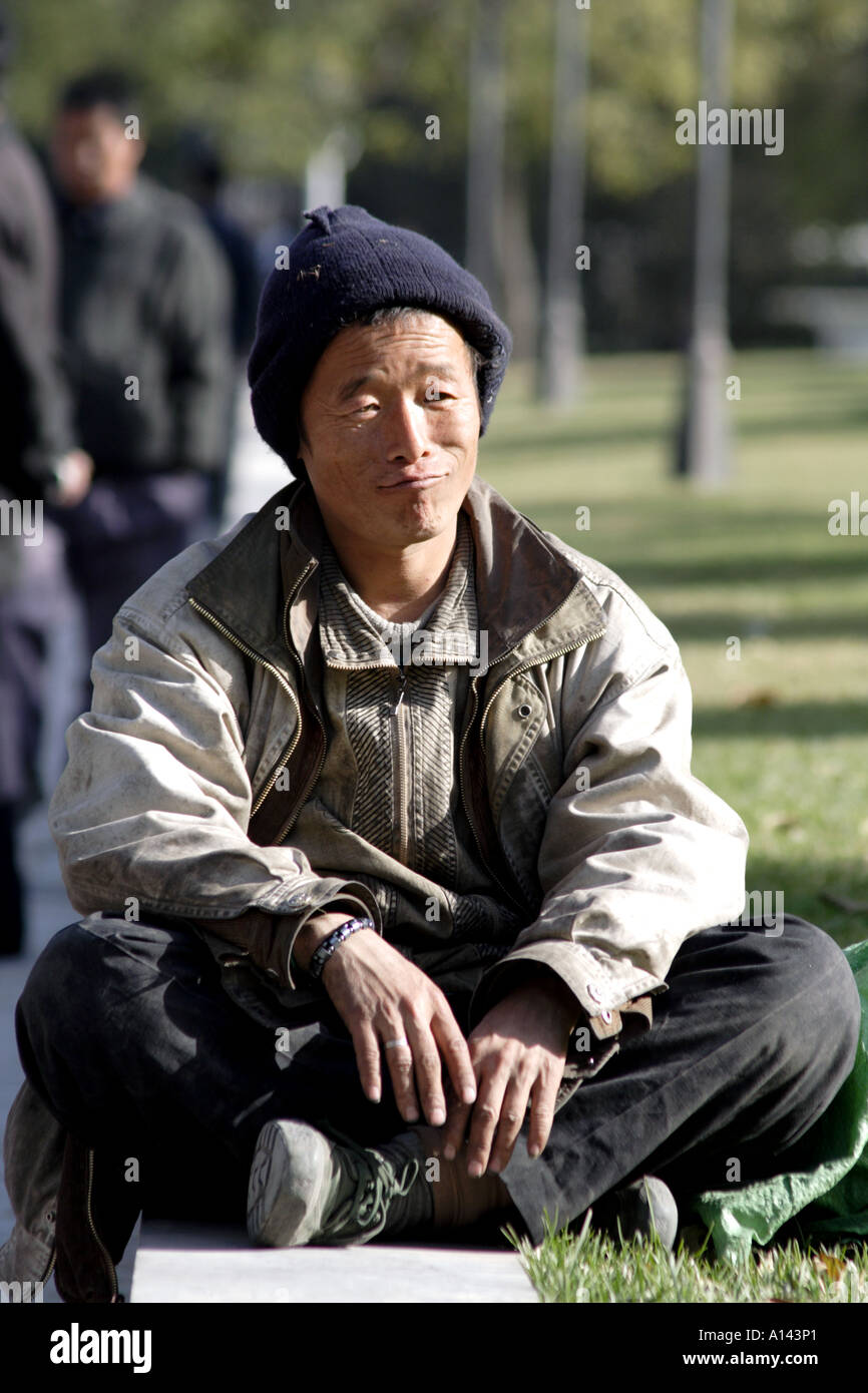 This homeless man is full of expressions in Beijing, China Stock Photo ...
