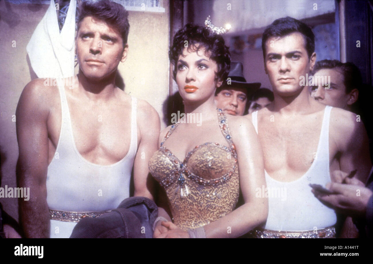 Trapeze Year 1956 Director Carol Reed Burt Lancaster Gina Lollobrigida Tony Curtis Stock Photo ...