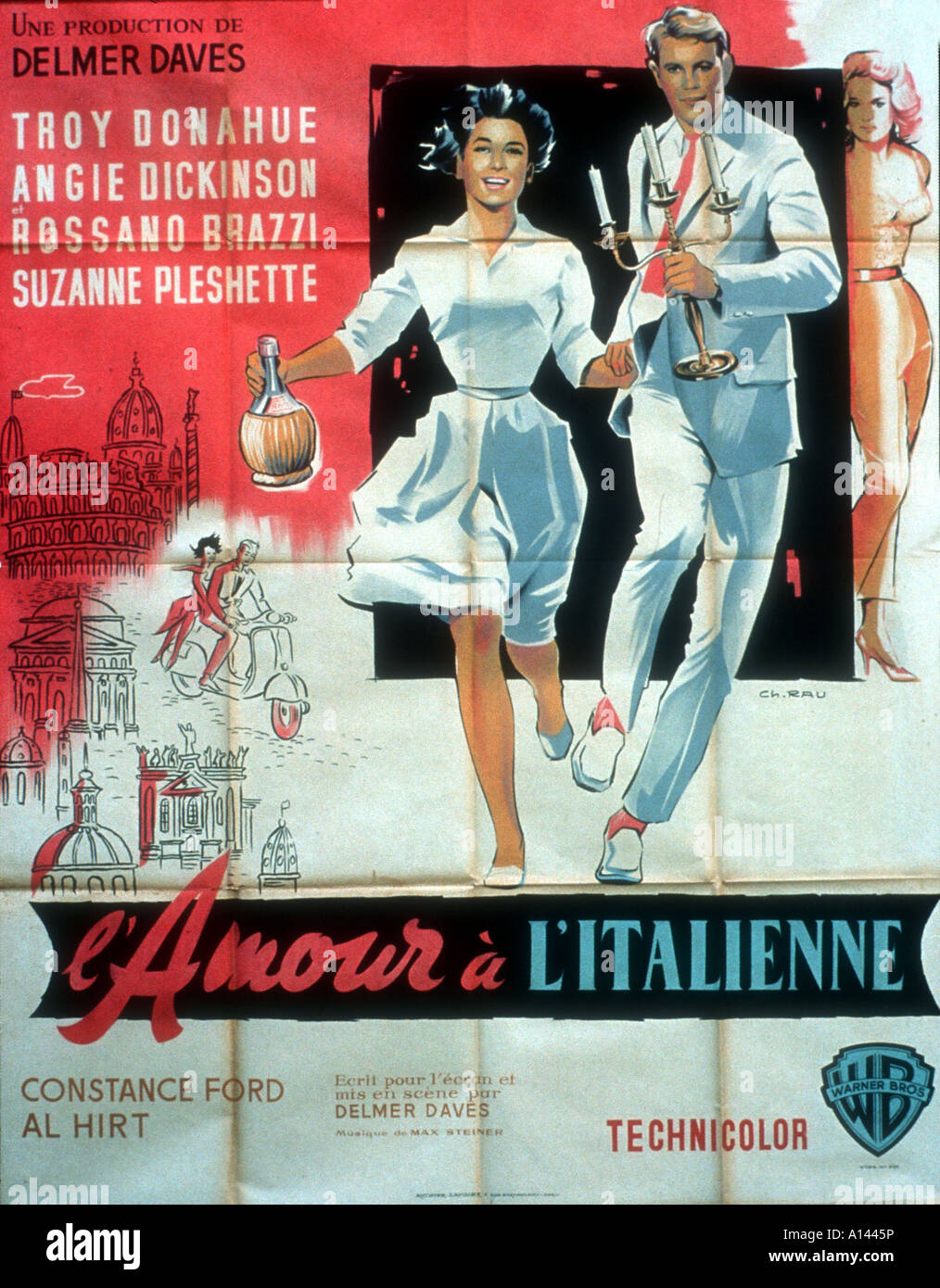 Rome Adventure Year 1962 Director Delmer Daves Movie poster Stock Photo ...