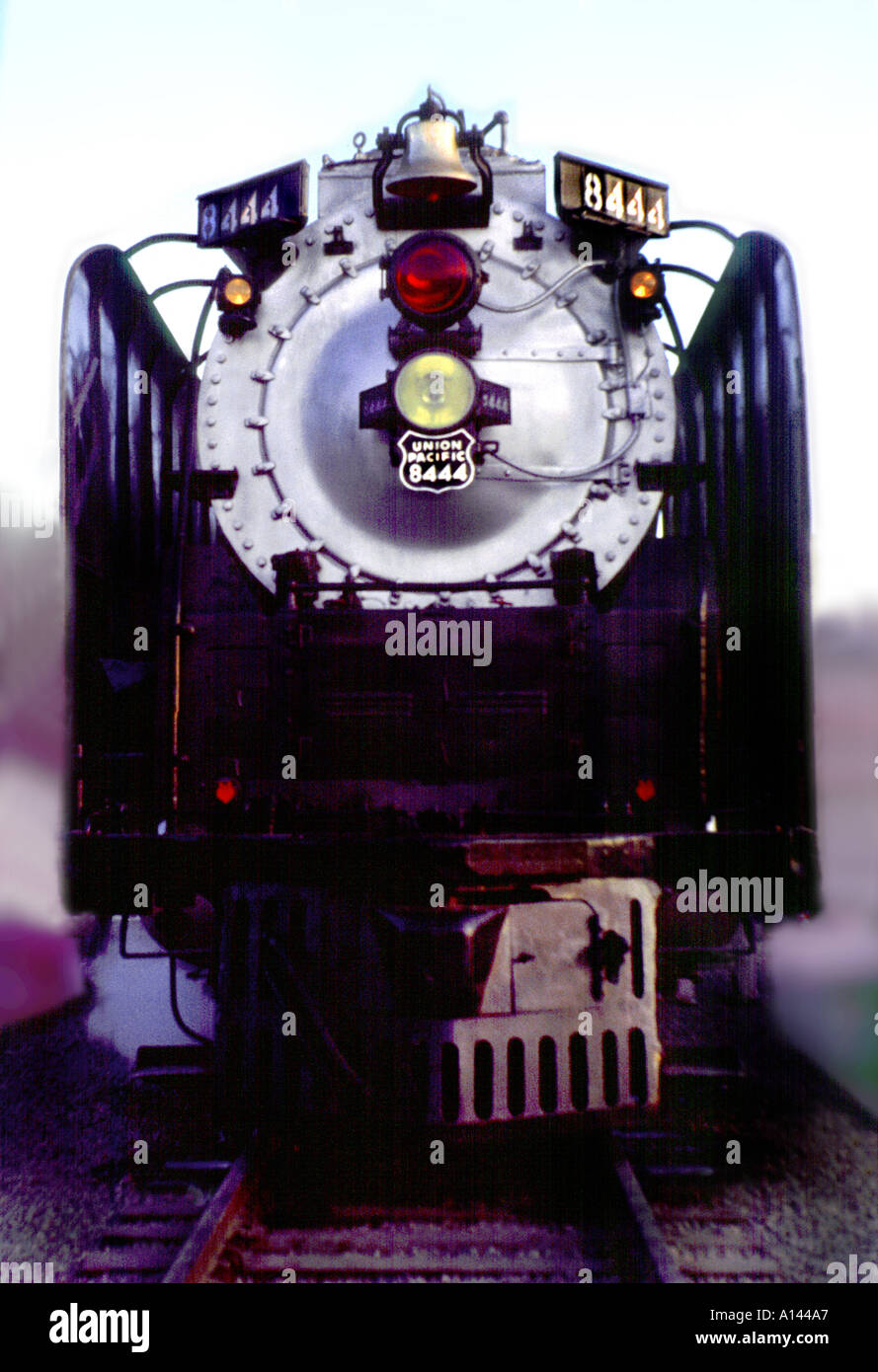 Front view of steam locomotive train engine Stock Photo - Alamy