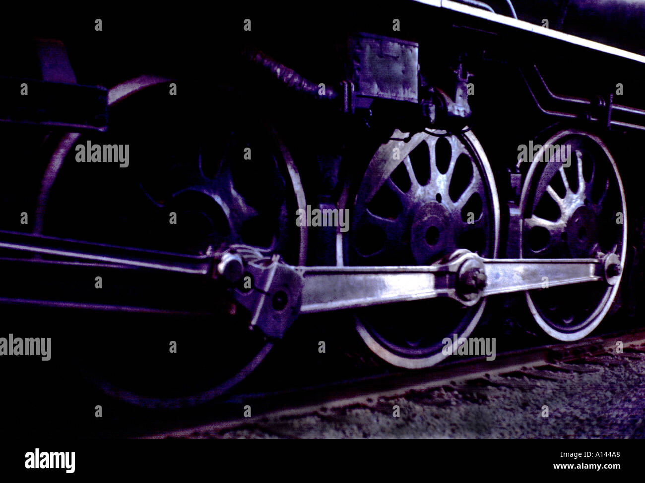Steam locomotive train wheels Stock Photo - Alamy