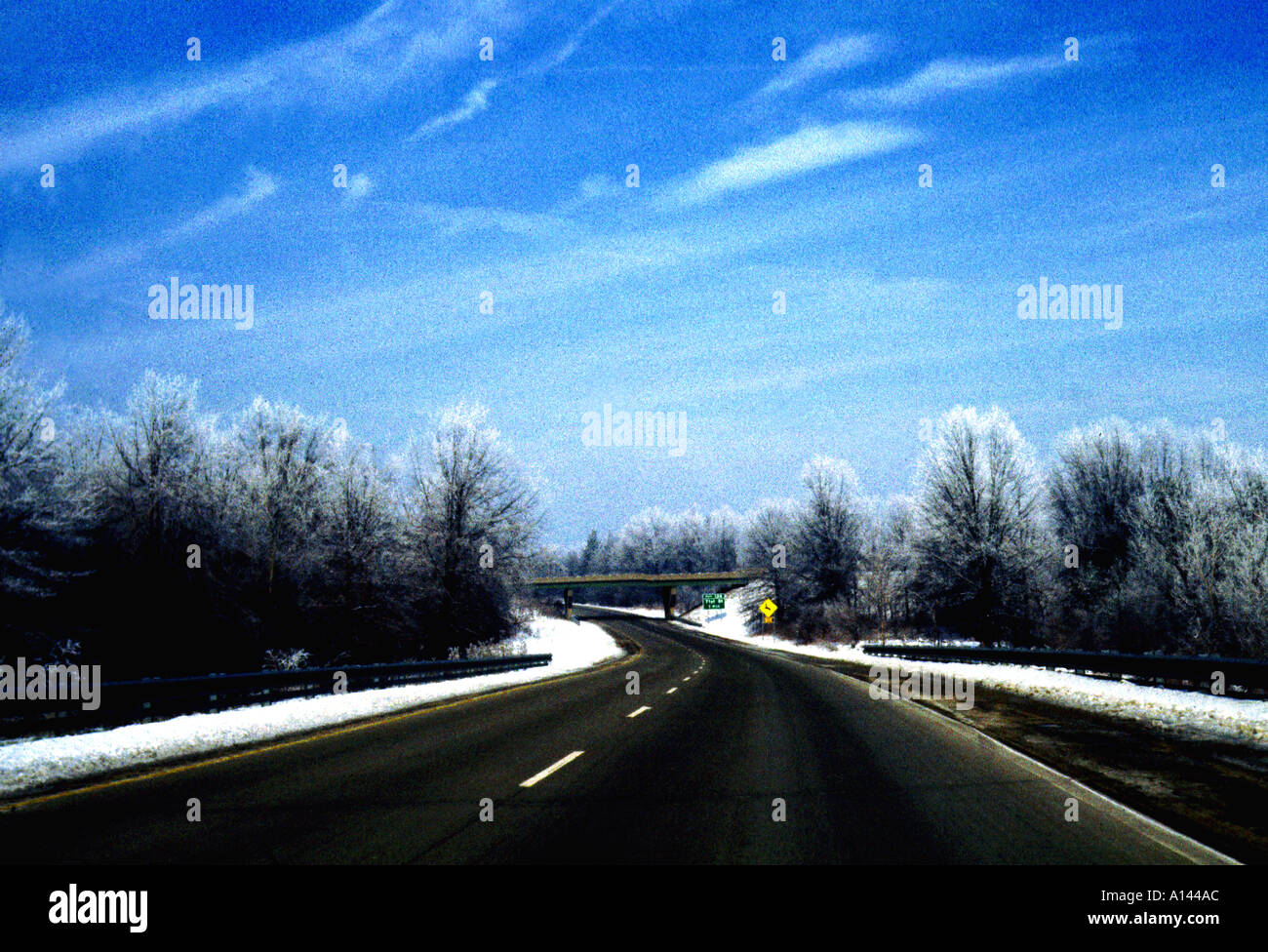Rural highway Indiana United States Stock Photo - Alamy