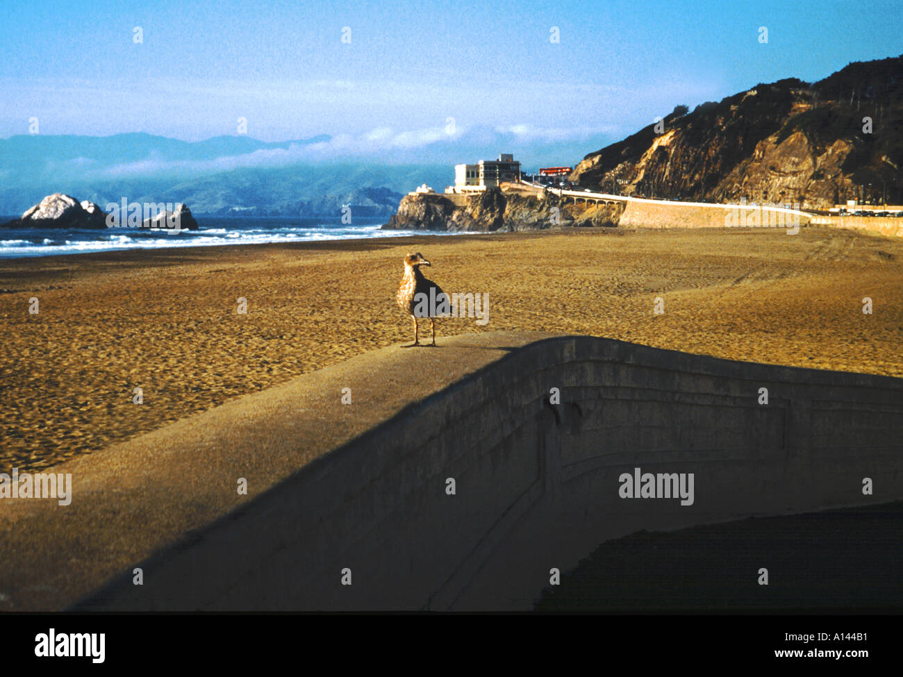 San Francisco scenic Pacific Ocean beach along Great Highway with ...