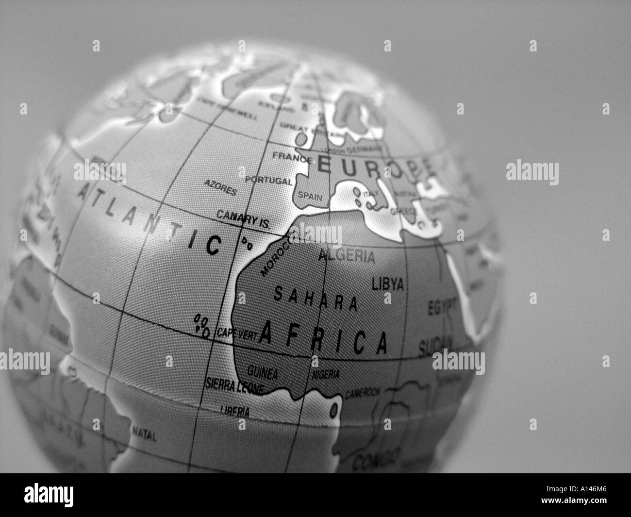 Globe map Black and White Stock Photos & Images - Alamy