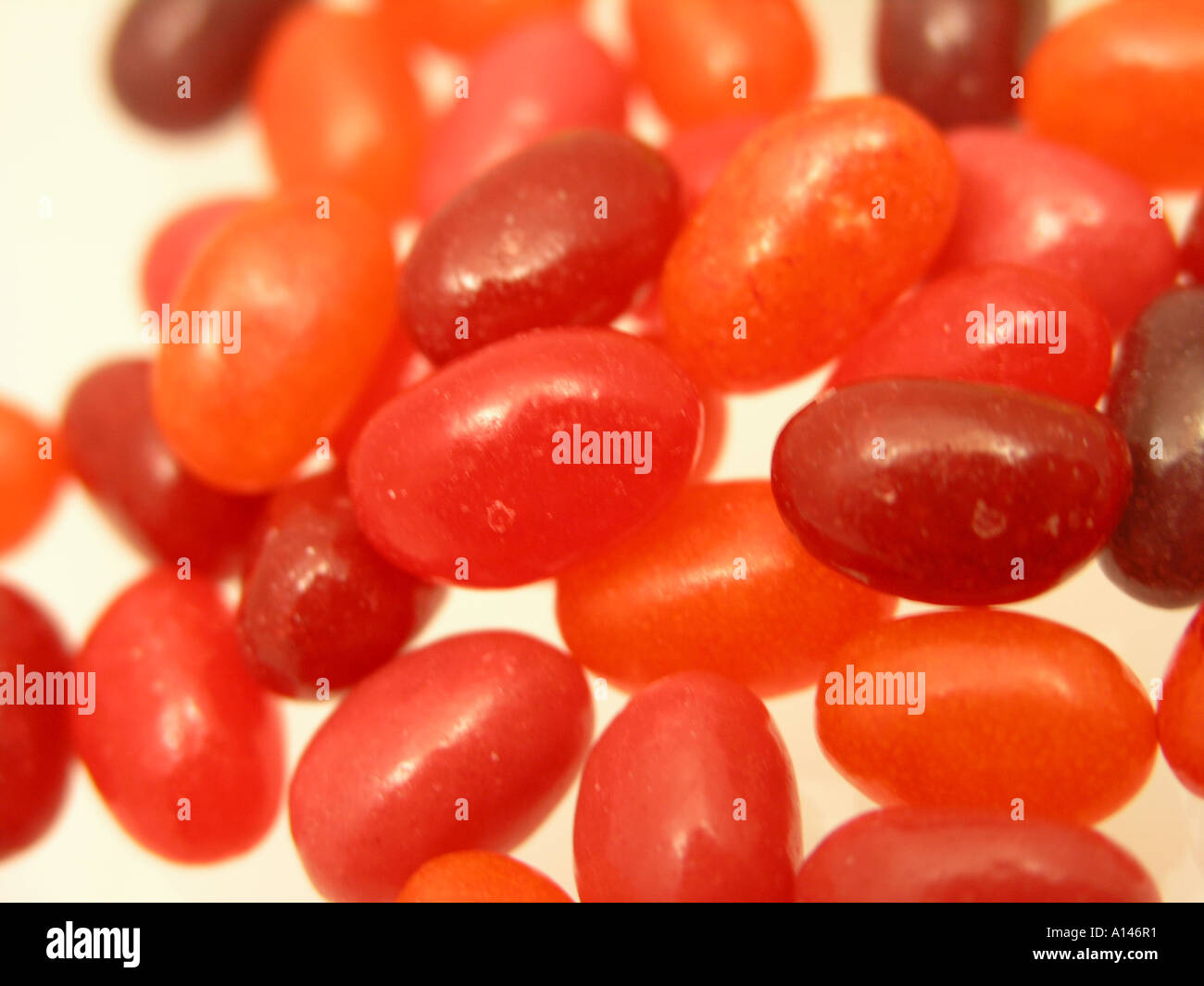 Red Jelly Bean sweets Stock Photo - Alamy