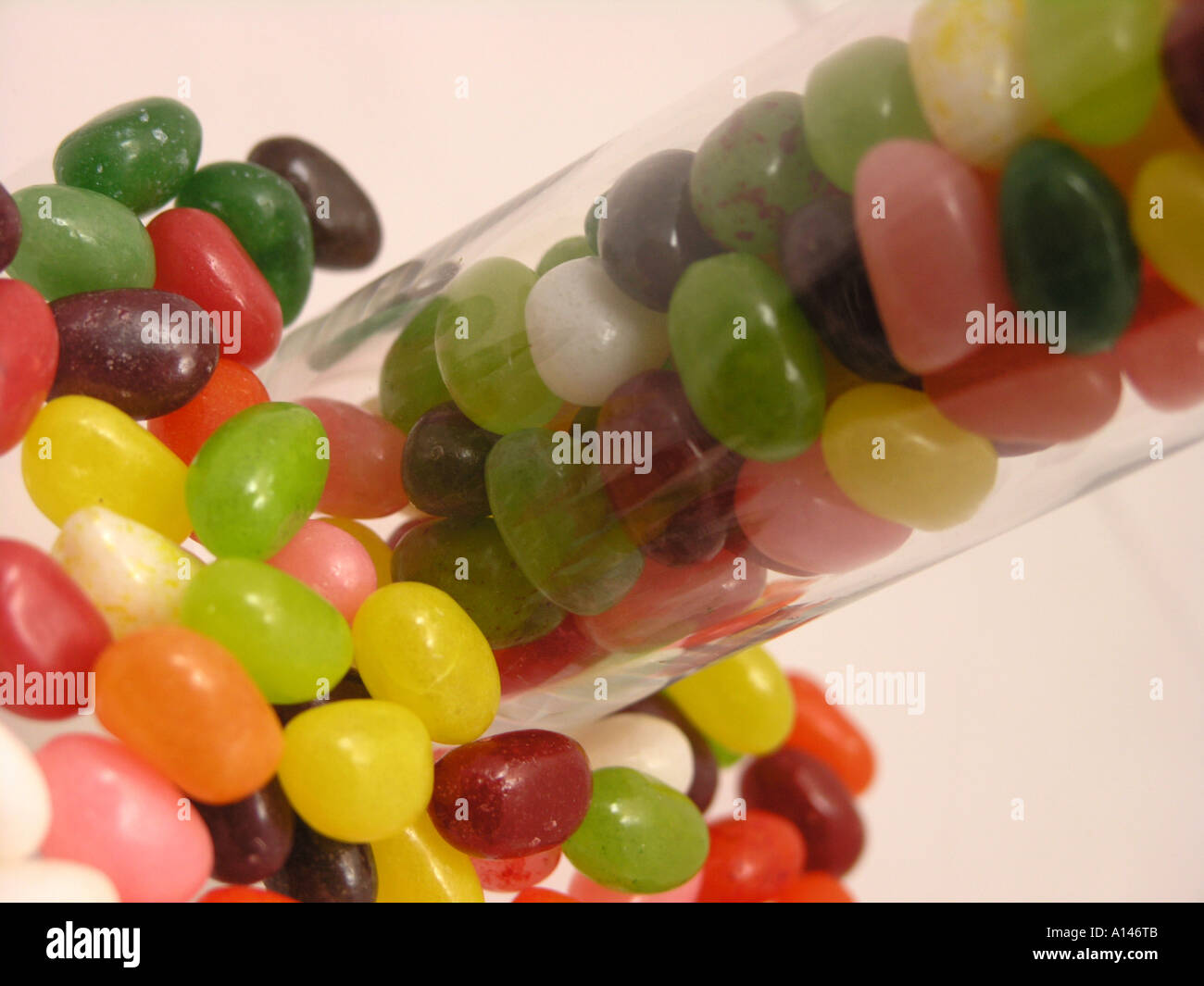 Jelly Bean sweets in a tube Stock Photo - Alamy