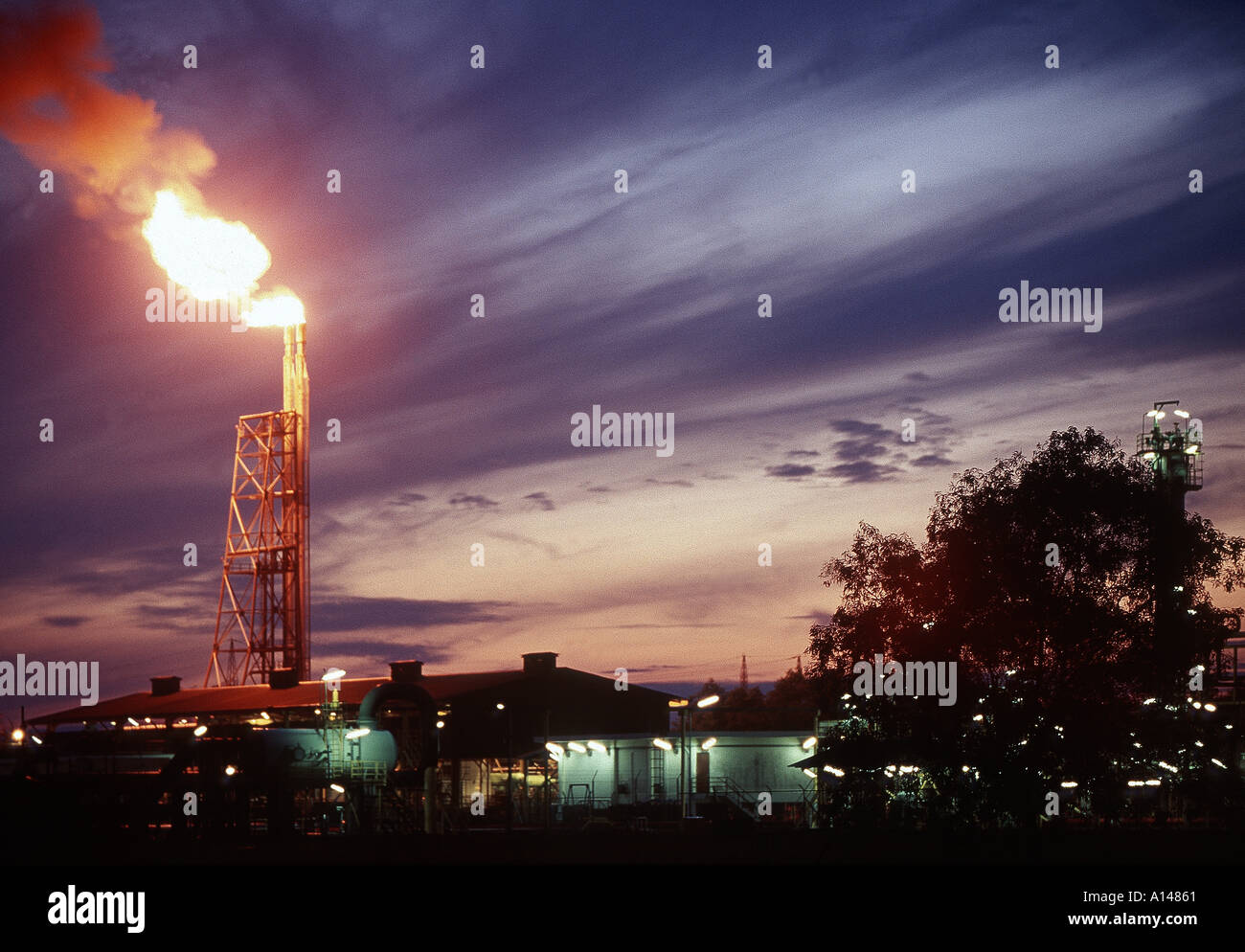 refinery at Seria Brunei Borneo, South East Asia, sunrise Stock Photo ...