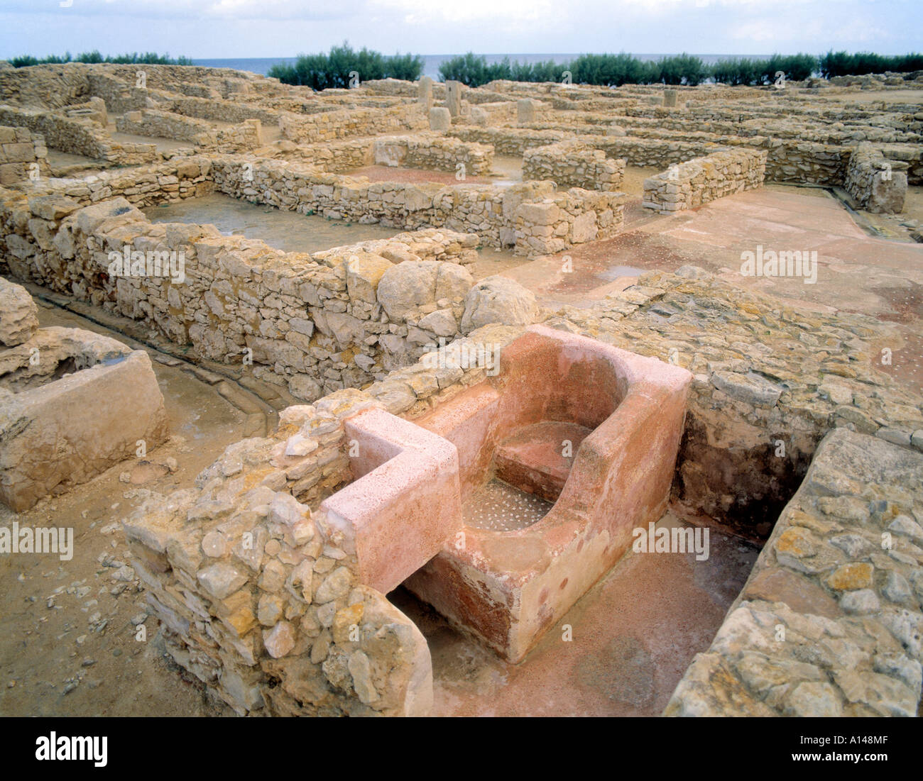 Tunisia Ruins of Punic city of Kerkouane or Kerkuane circa 500 BC World ...