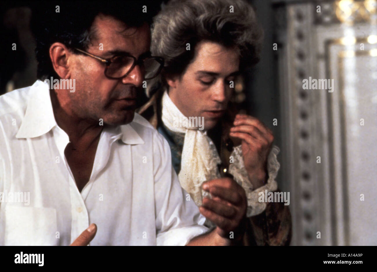 Amadeus Year 1984 Director Milos Forman Tom Hulce Milos Forman Shooting picture Stock Photo - Alamy