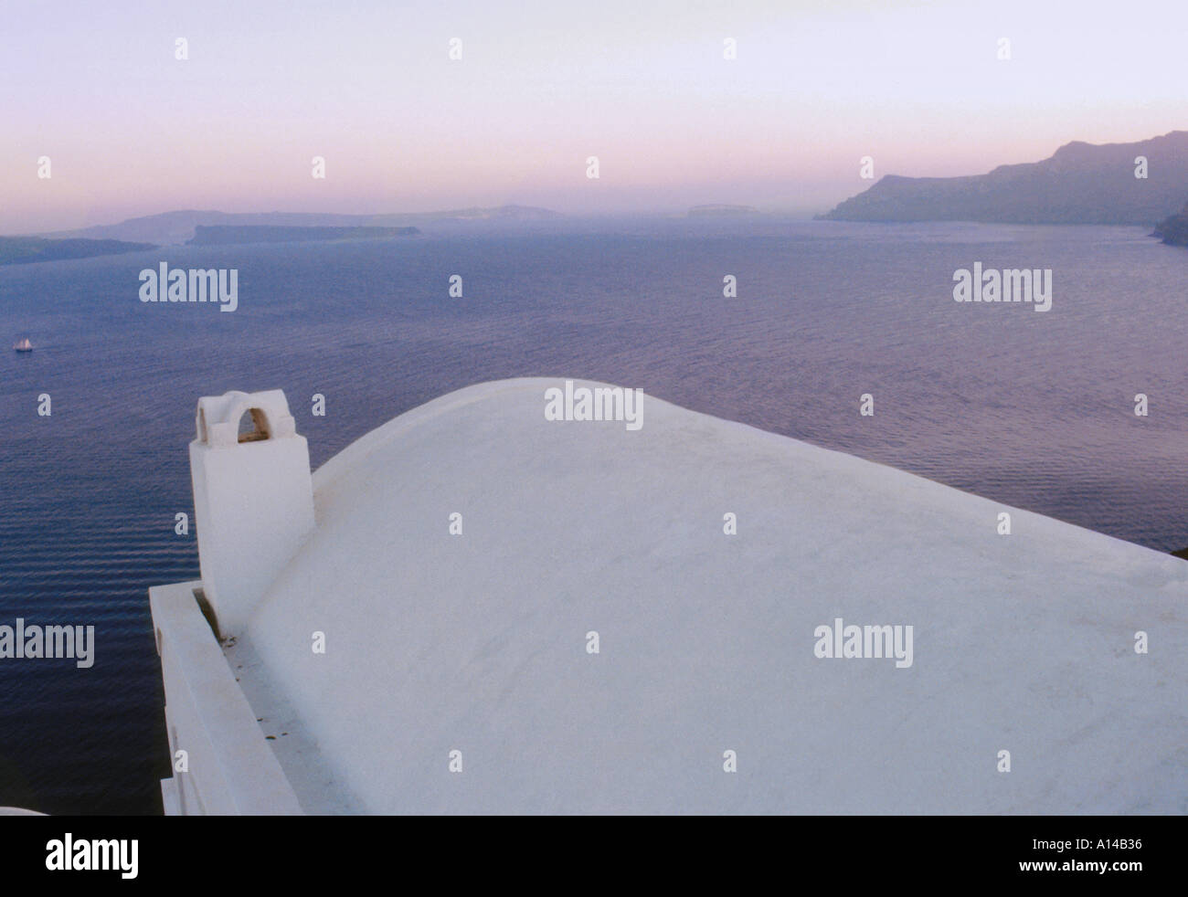 A rooftop in Oia Stock Photo - Alamy