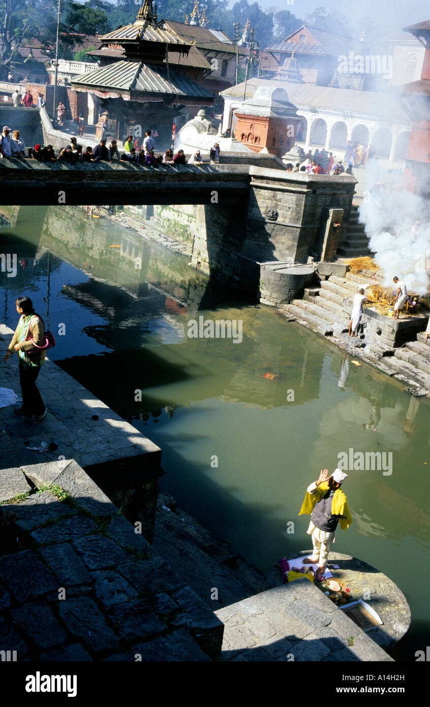 Hindu cremation ground at Pashupati Nath temple, Kathmandu, Nepal, Asia ...