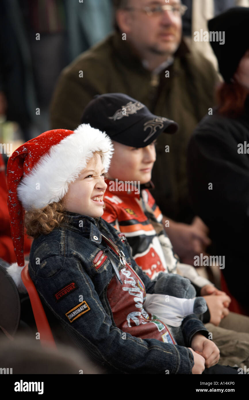 Helmsley Castle christmas girl enjoying a christmas show Stock Photo ...