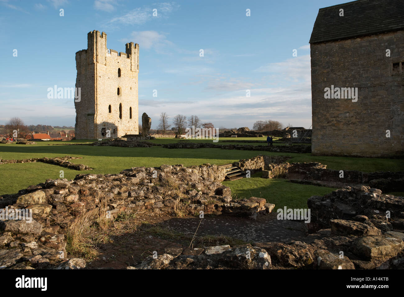 Helmsley Castle tower Stock Photo - Alamy