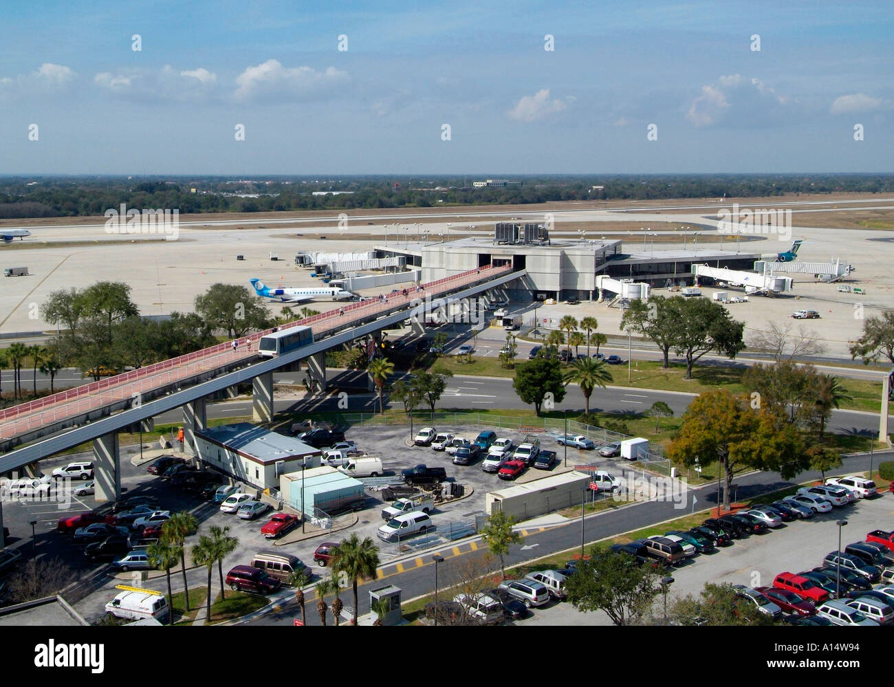 Monorail system transports passengers between main terminal and ...