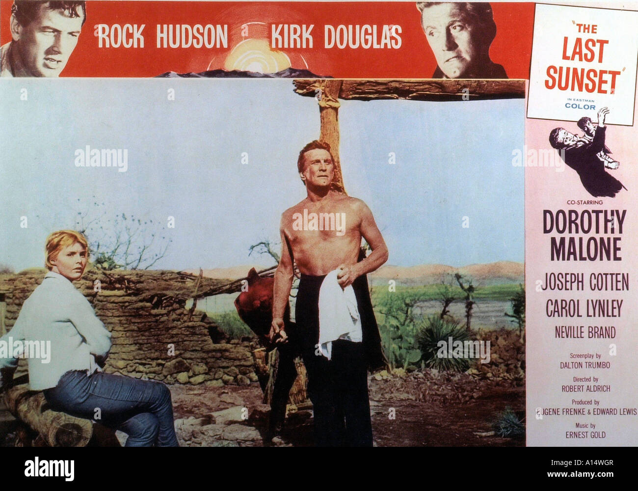 The last sunset 1961 Robert Aldrich Kirk Douglas Carol Linley Stock Photo - Alamy