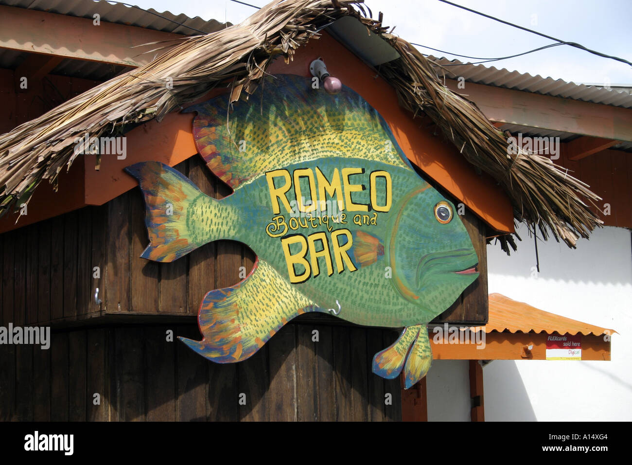 Colourful bar sign on Union Island St Vincent and the Grenadines ...