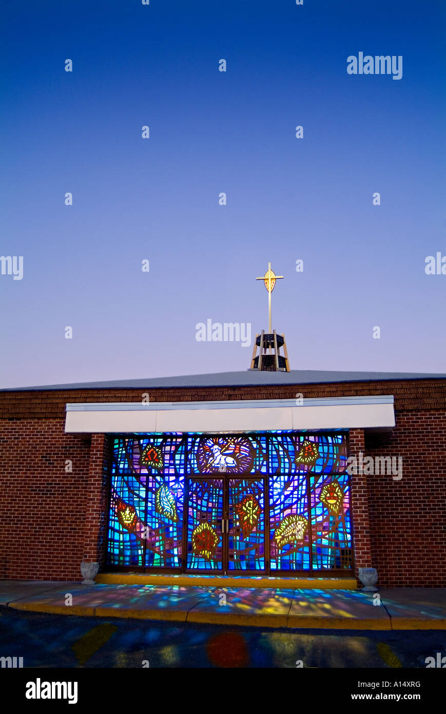 Roman Catholic Christian Church With Light Shining Through Stained ...